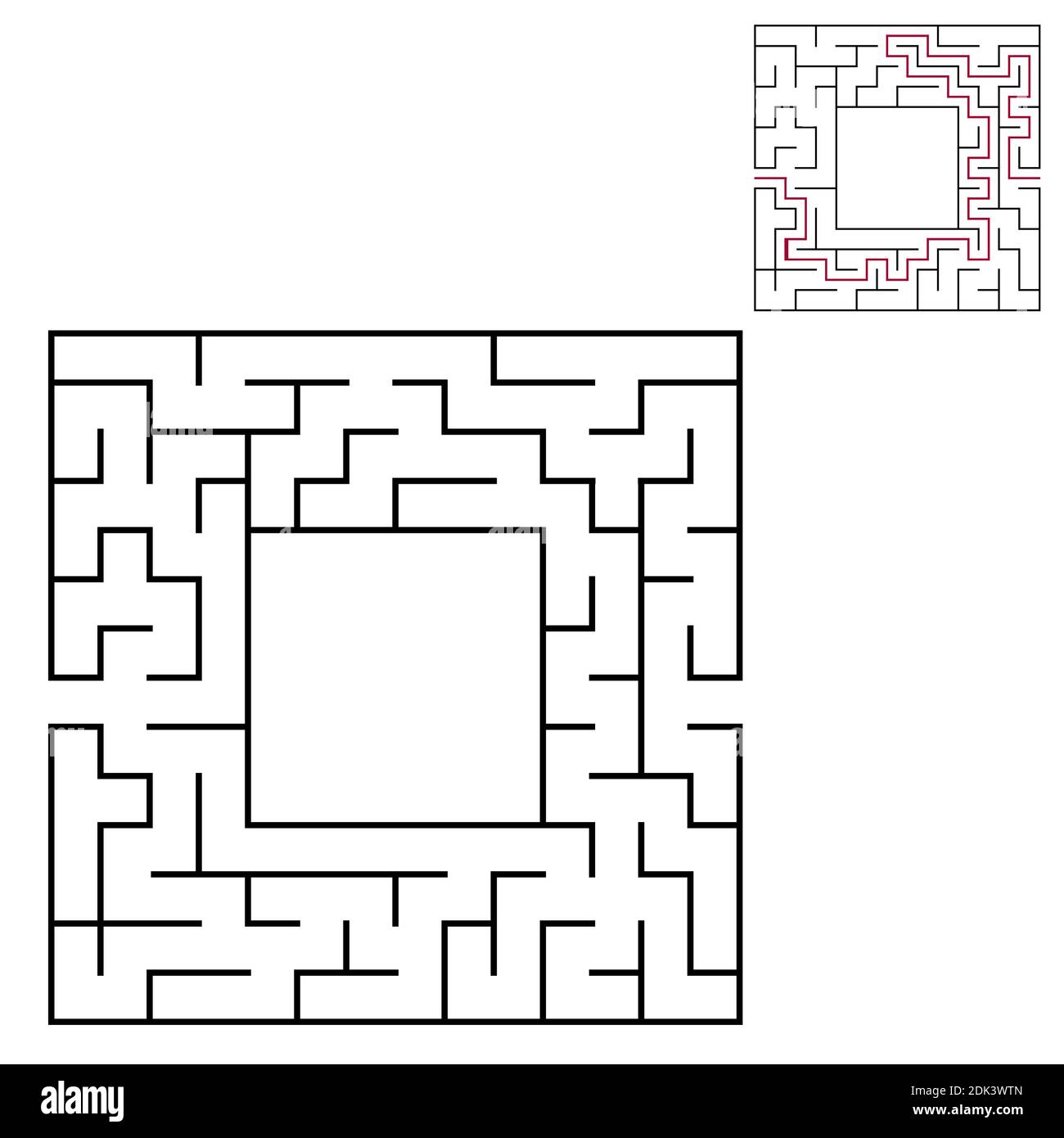 Black square maze with entrance and exit. An interesting and useful ...
