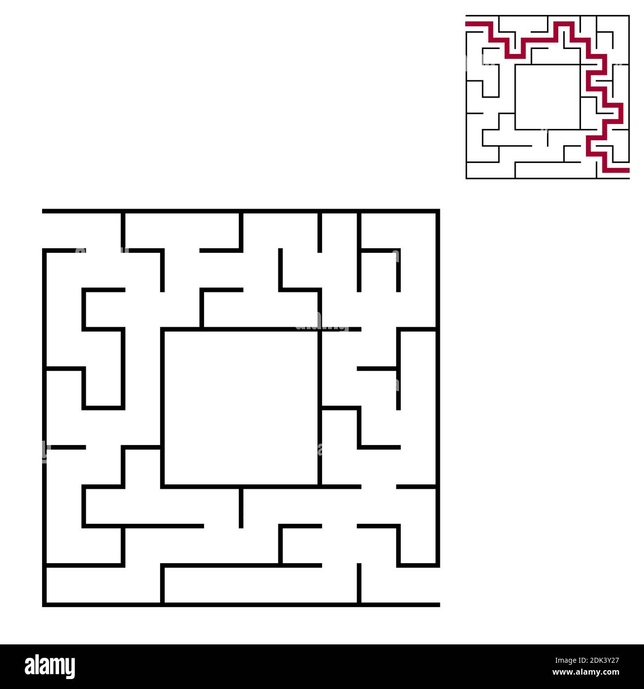 Black square maze with entrance and exit. An interesting and useful ...