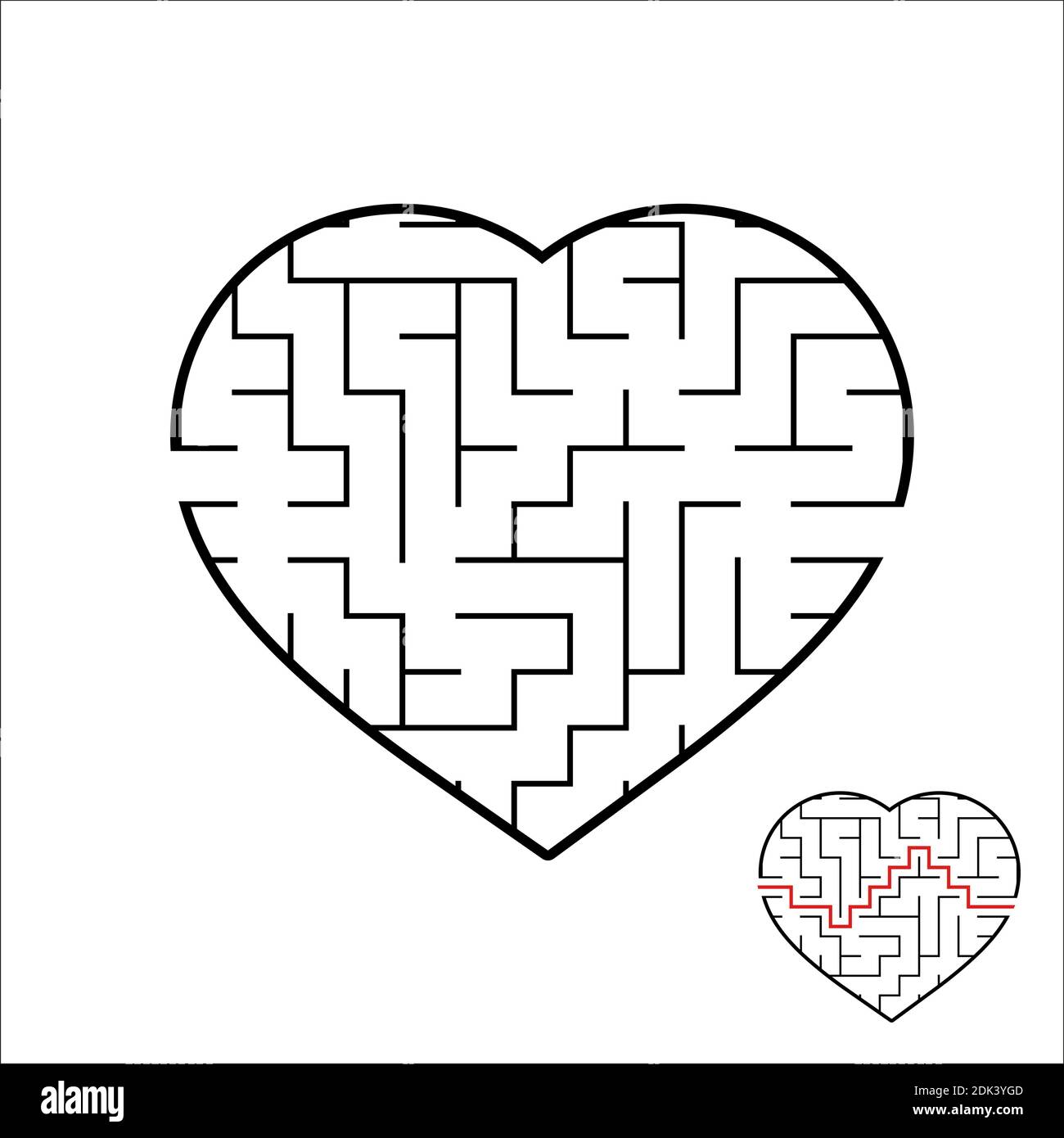 Abstract heart shaped labyrinth. Game for kids. Puzzle for children ...