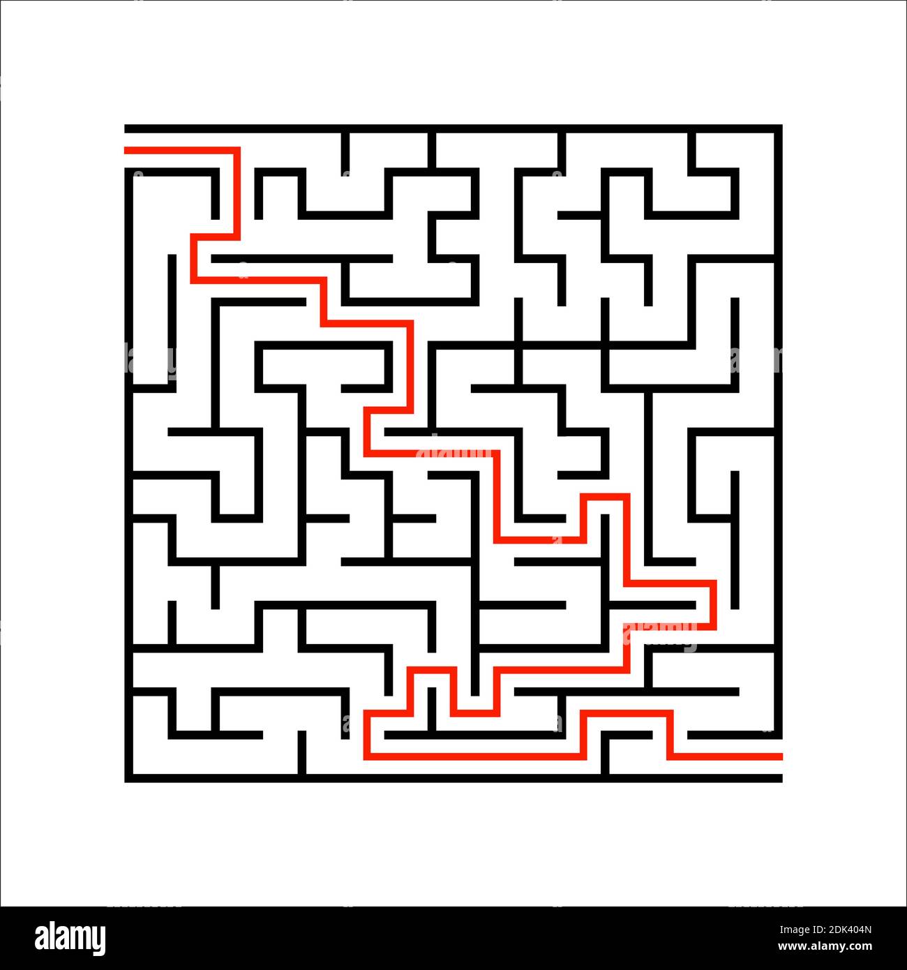 Abstract square maze. Game for kids. Puzzle for children. One entrances ...
