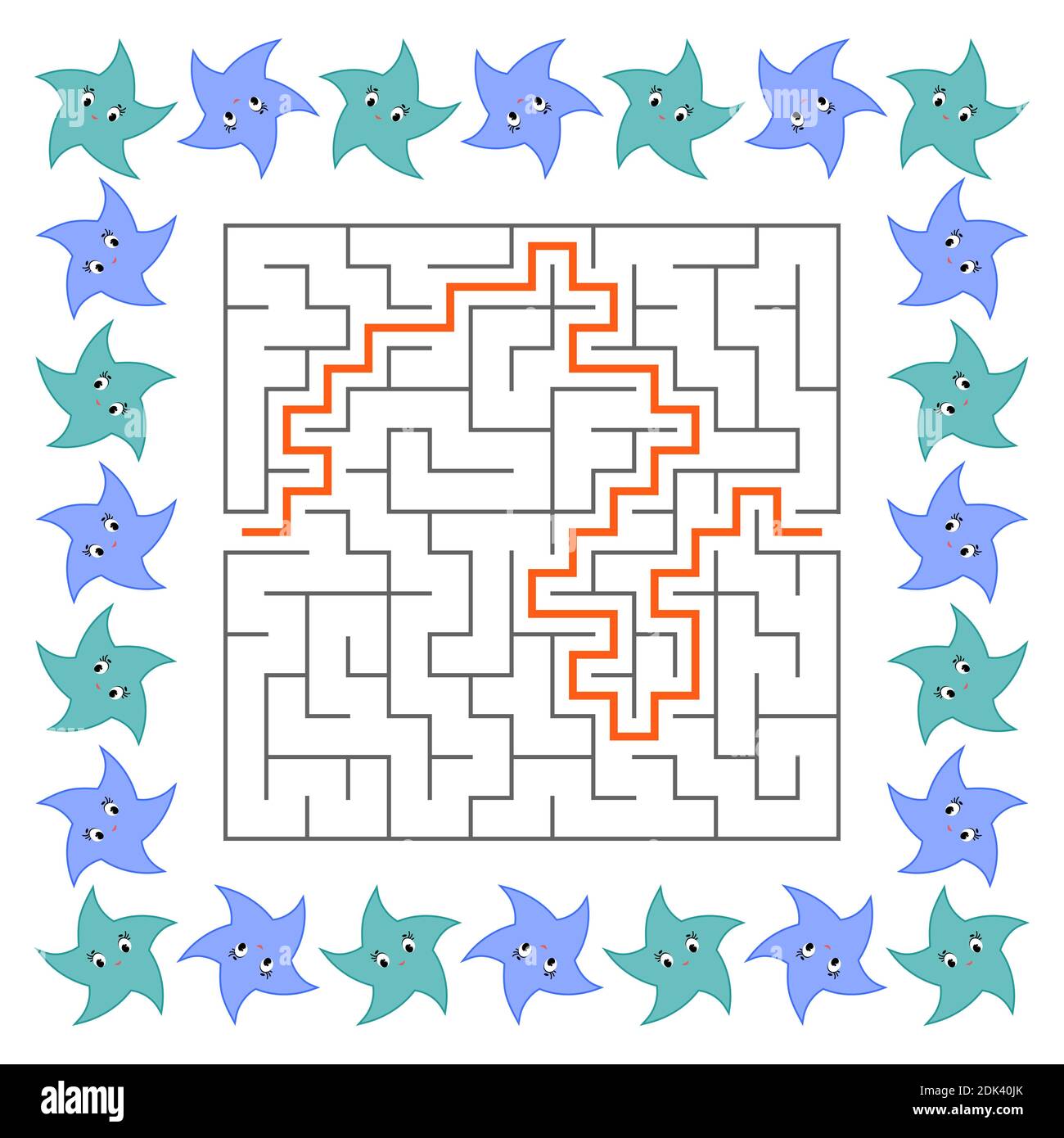 Abstract square maze. Game for kids. Puzzle for children. Cute cartoon ...