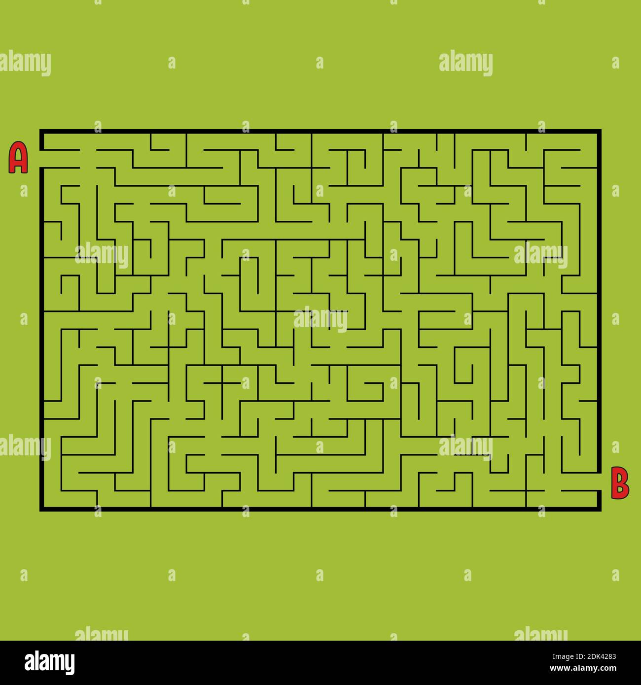 Abstract rectangular maze. Game for kids. Puzzle for children. One ...