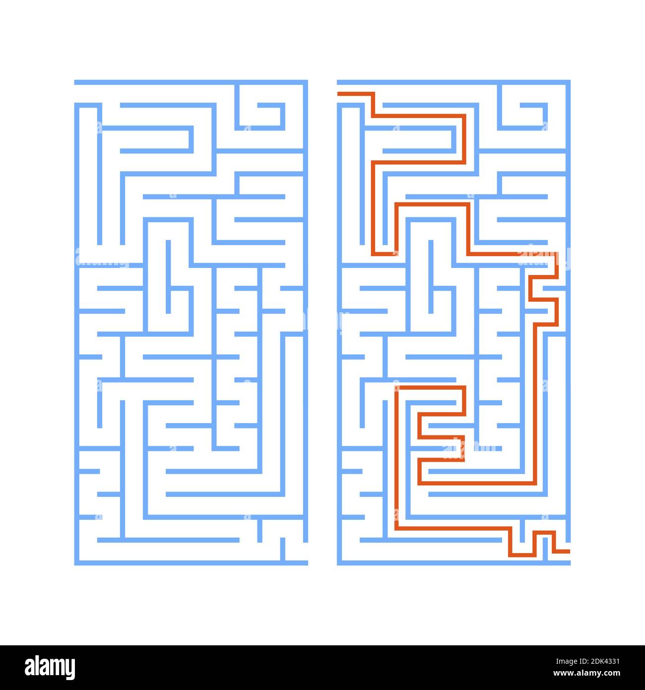 Black rectangular labyrinth with an input and an exit. An interesting and useful game for ...