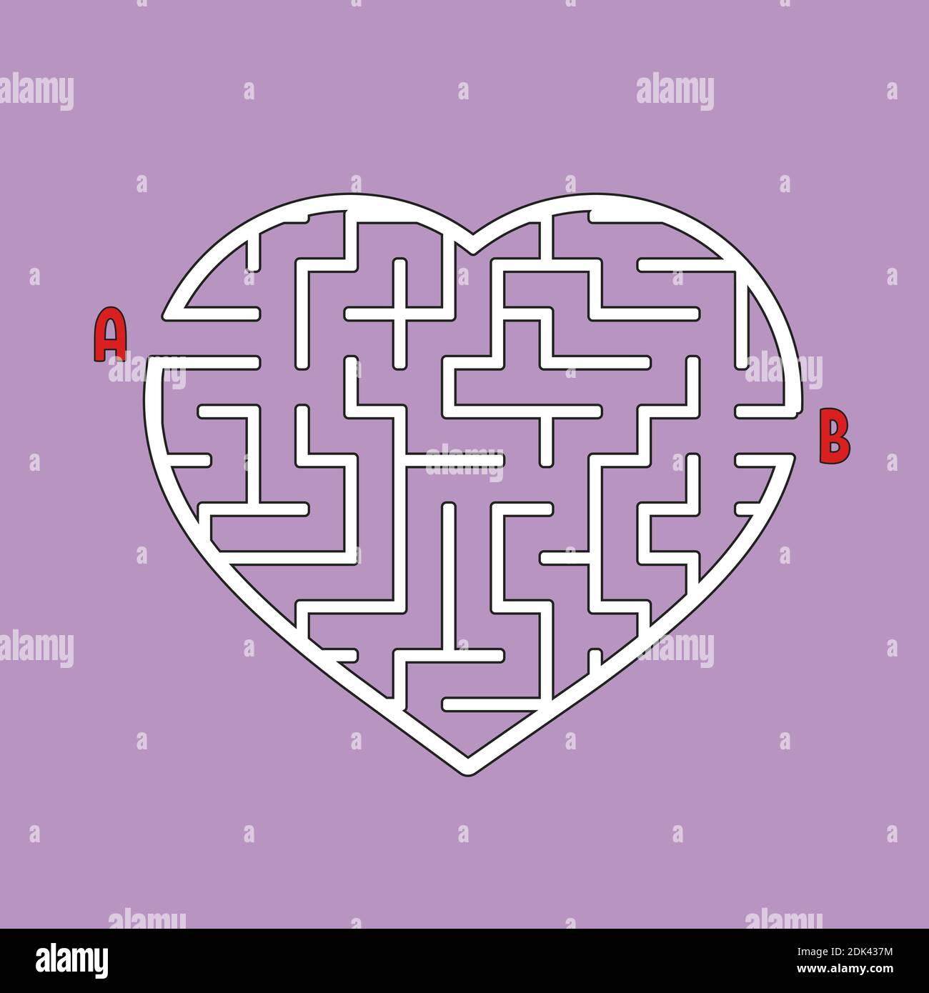 Abstract heart shaped labyrinth. Game for kids. Puzzle for children ...
