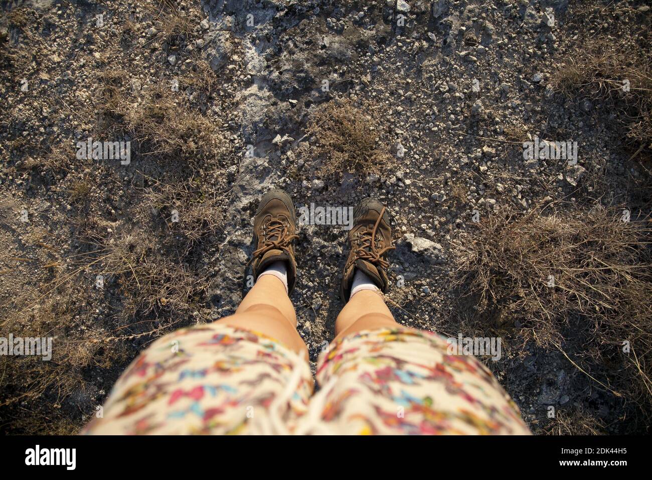 A hiker's feet on a dirt path during a hike at a mou Stock Photo - Alamy
