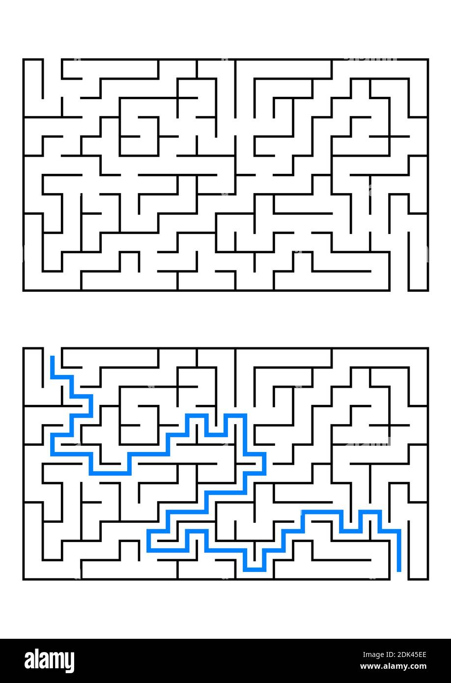 Abstract rectangular maze. Game for kids. Puzzle for children. One ...
