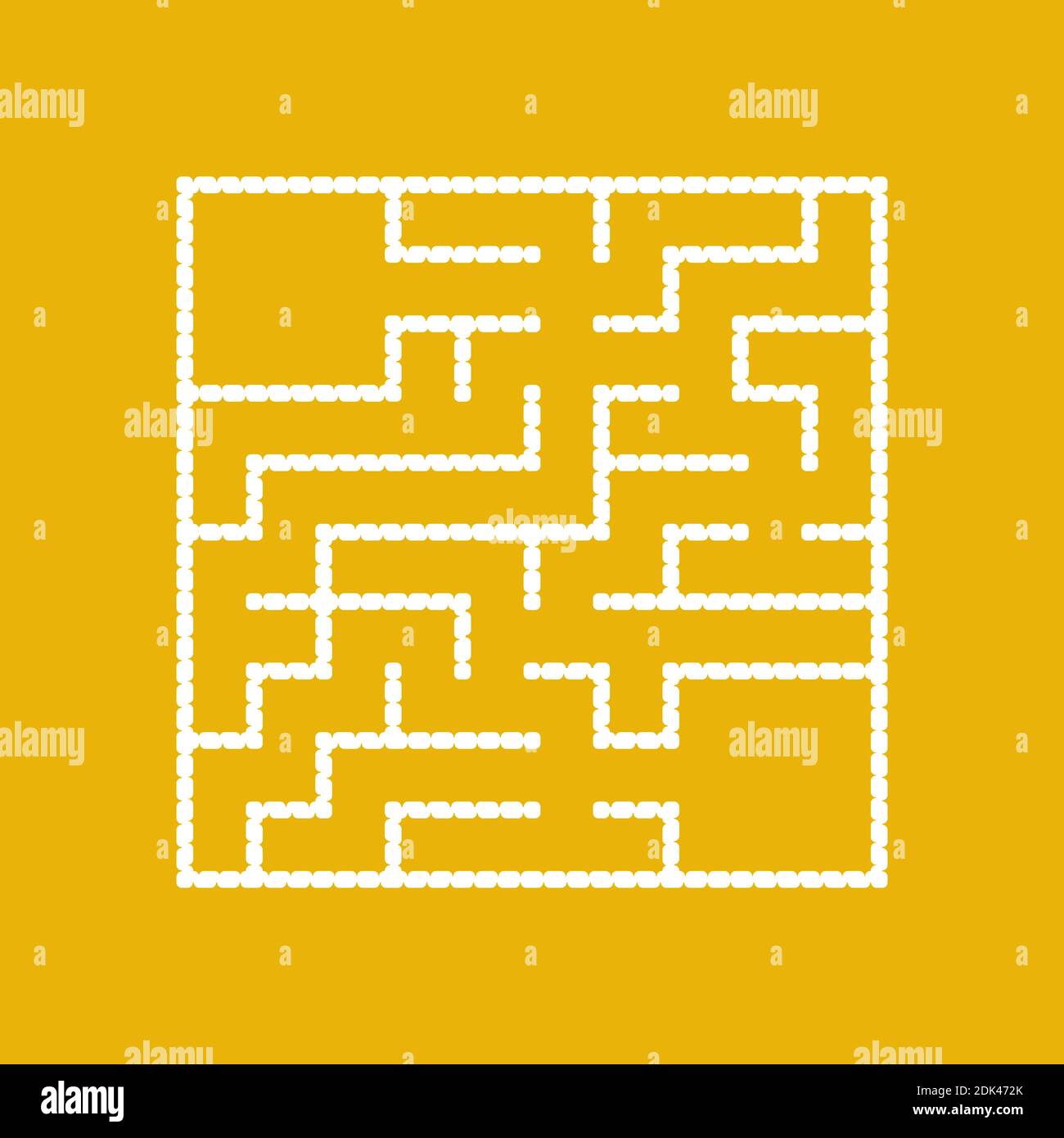 White square labyrinth with entrance and exit. An interesting game for ...