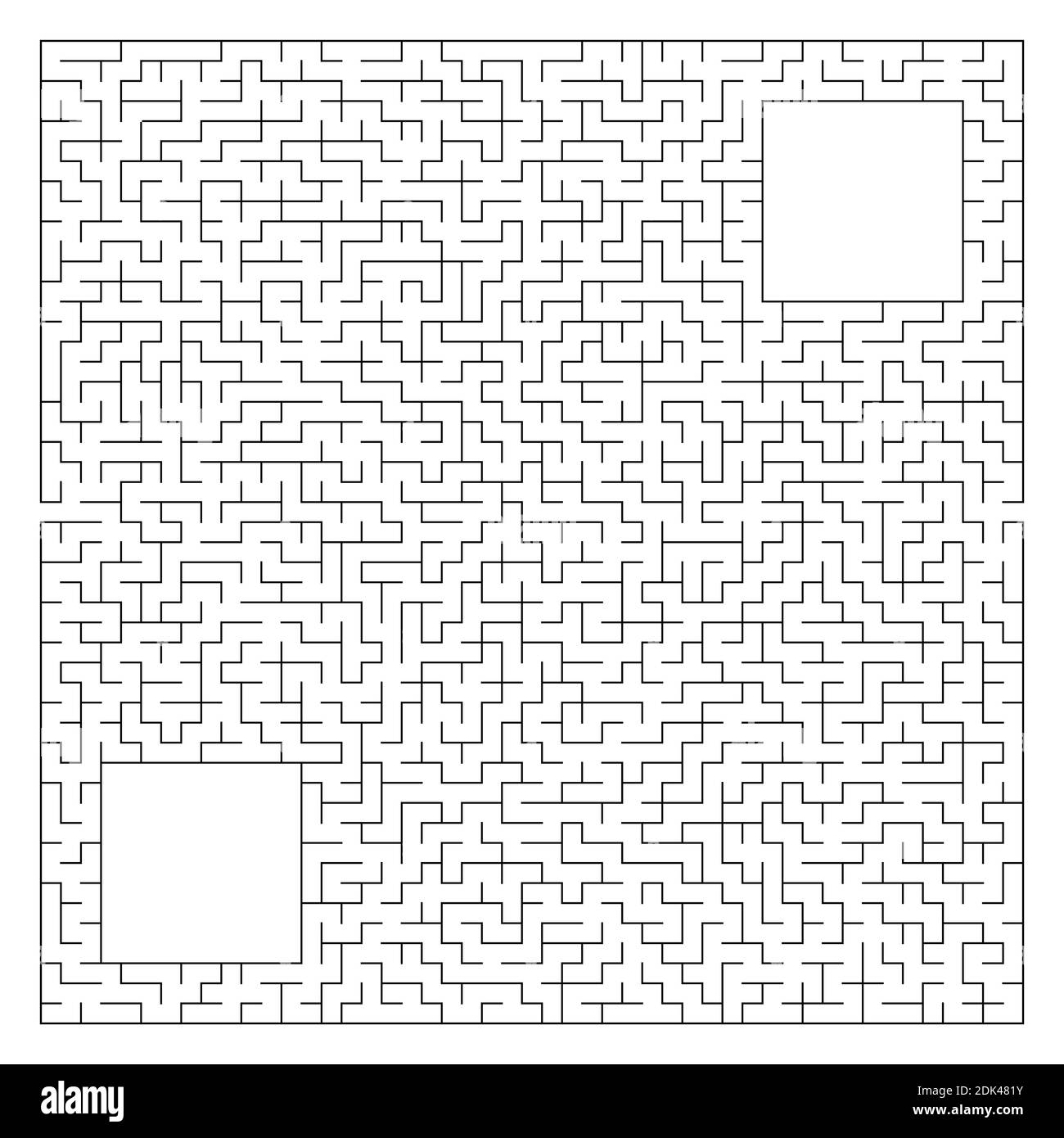 Abstract complex square maze with entrance and exit. An interesting ...