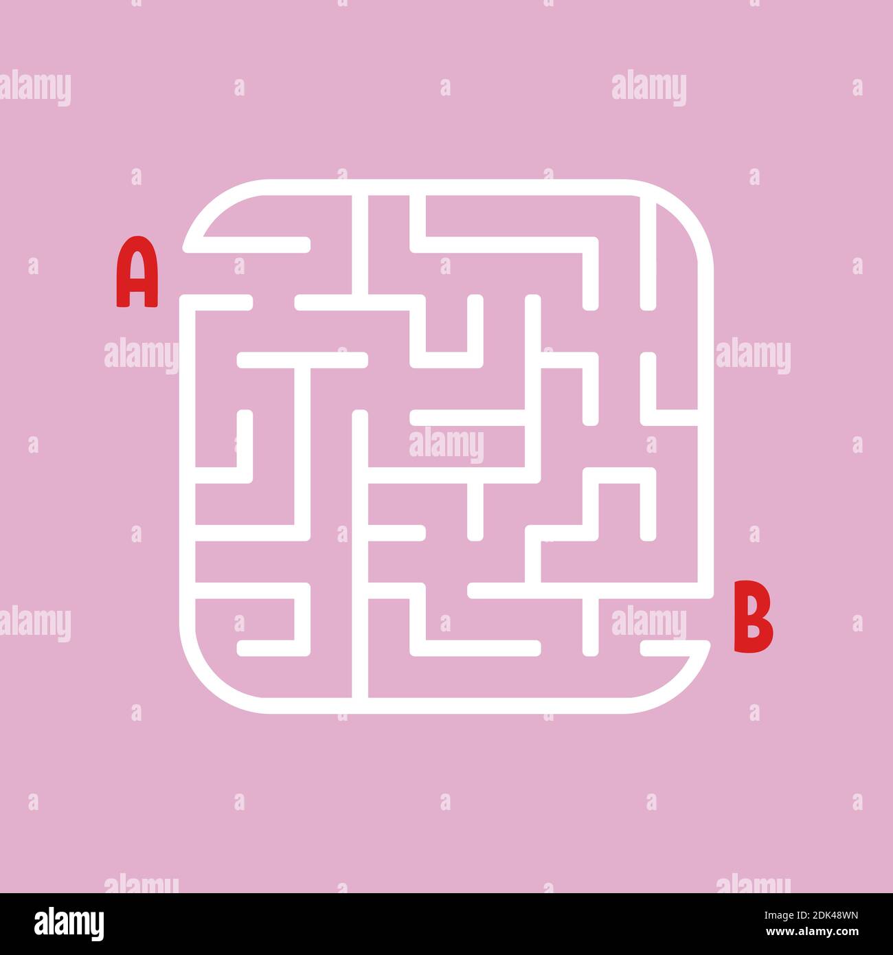 Abstract square maze. Easy level of difficulty. Game for kids. Puzzle ...