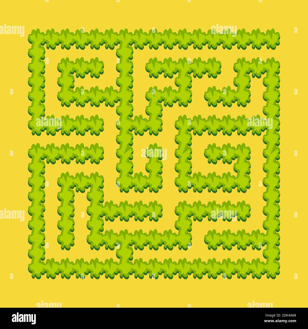 Abstract square labyrinth - green garden, shrubs. Game for kids. Puzzle ...