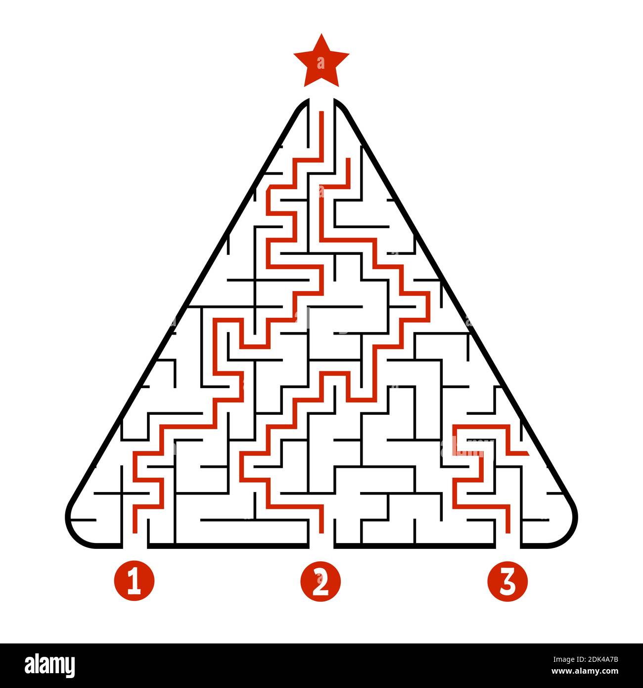 Abstract triangle labyrinth. Game for kids. Puzzle for children. Find ...