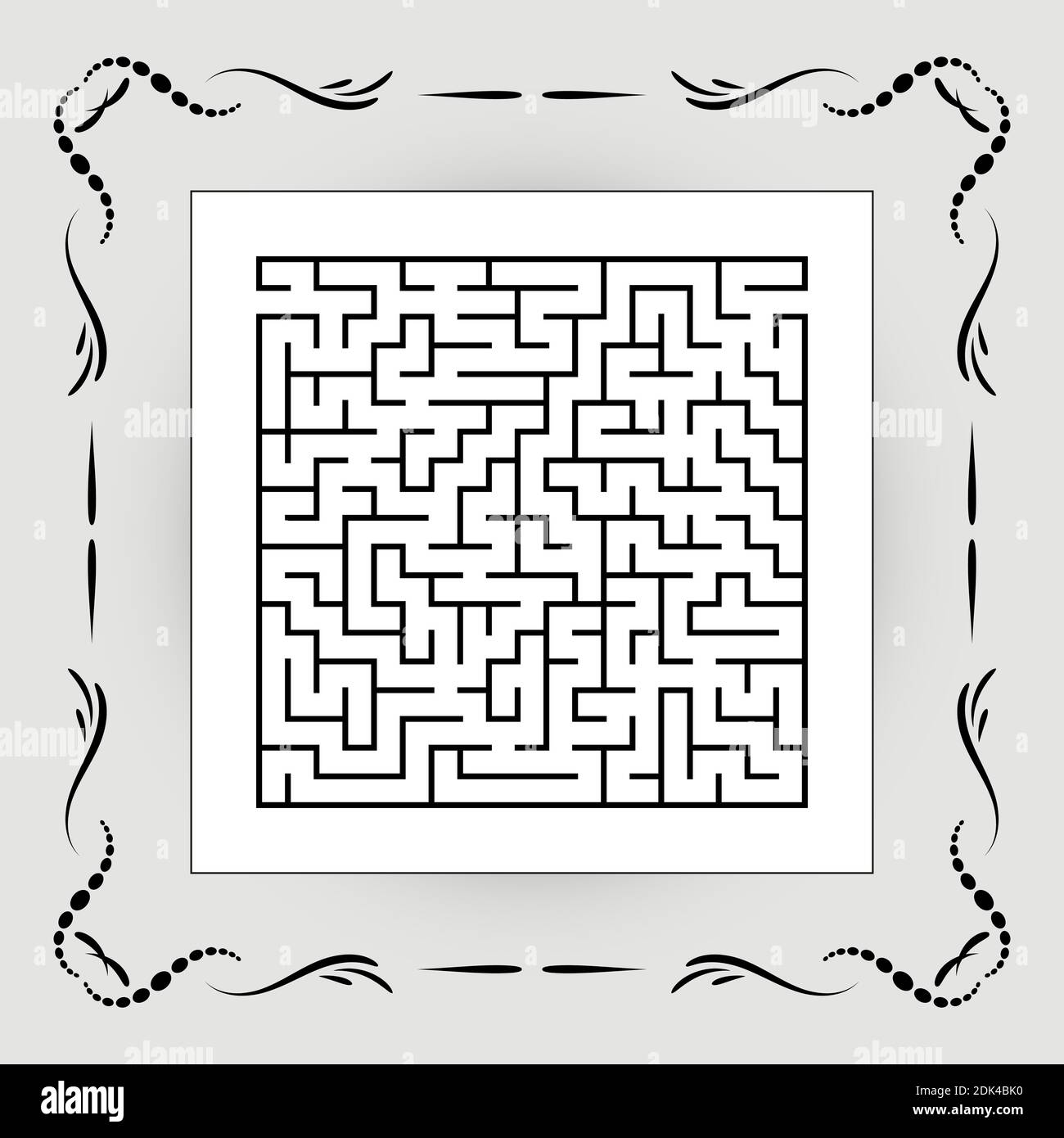Abstract square maze in vintage frame. Game for kids. Puzzle for ...