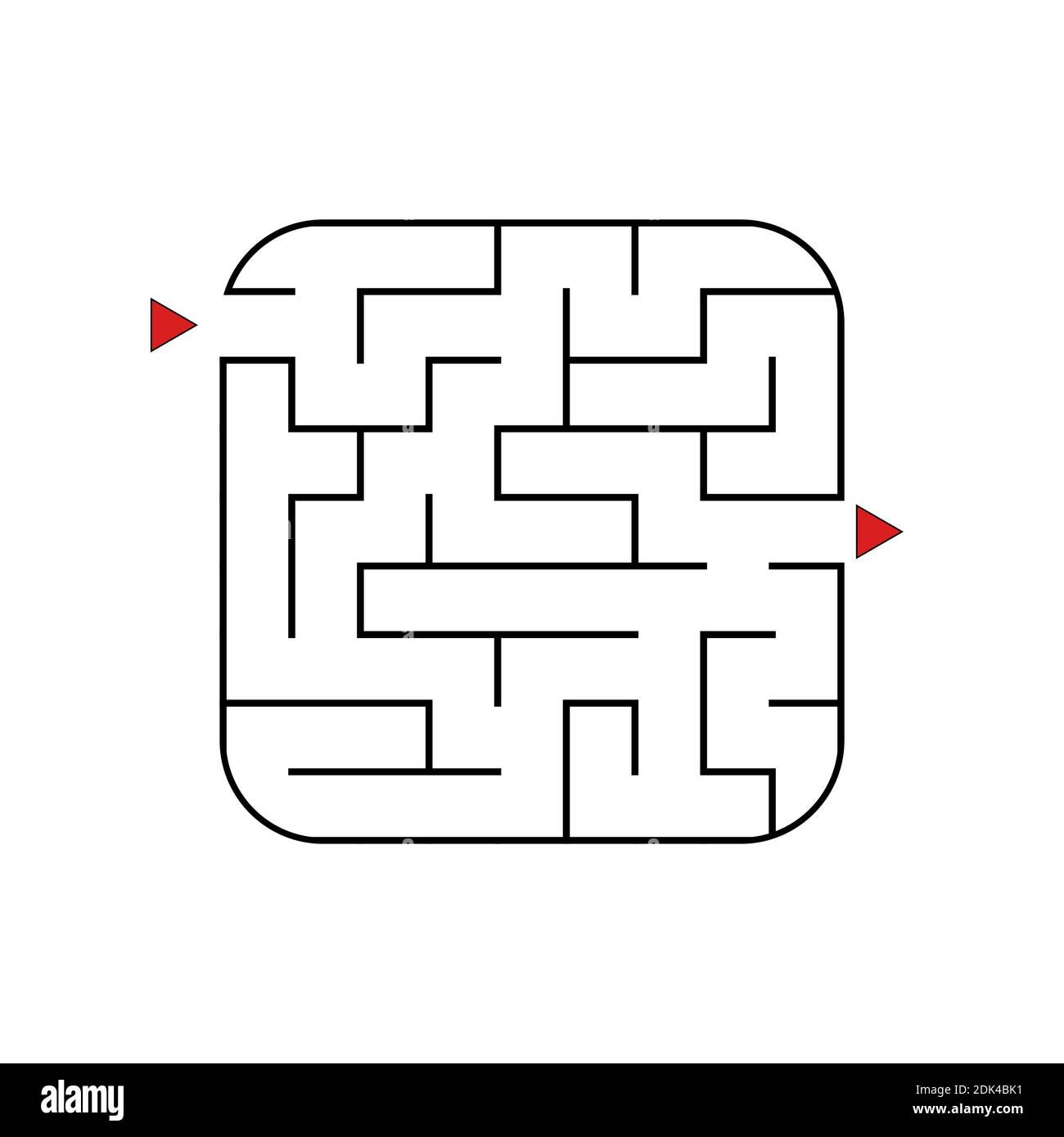 Abstract square maze. Easy level of difficulty. Game for kids. Puzzle ...
