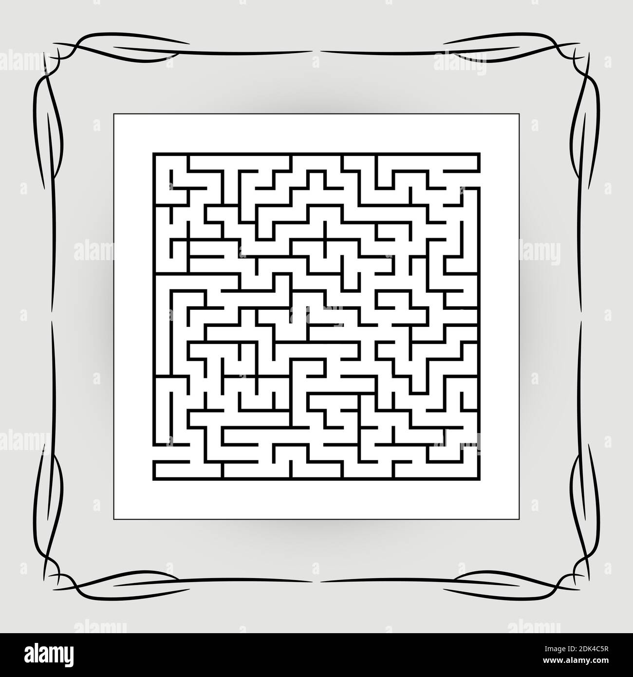 Abstract square maze in vintage frame. Game for kids. Puzzle for ...