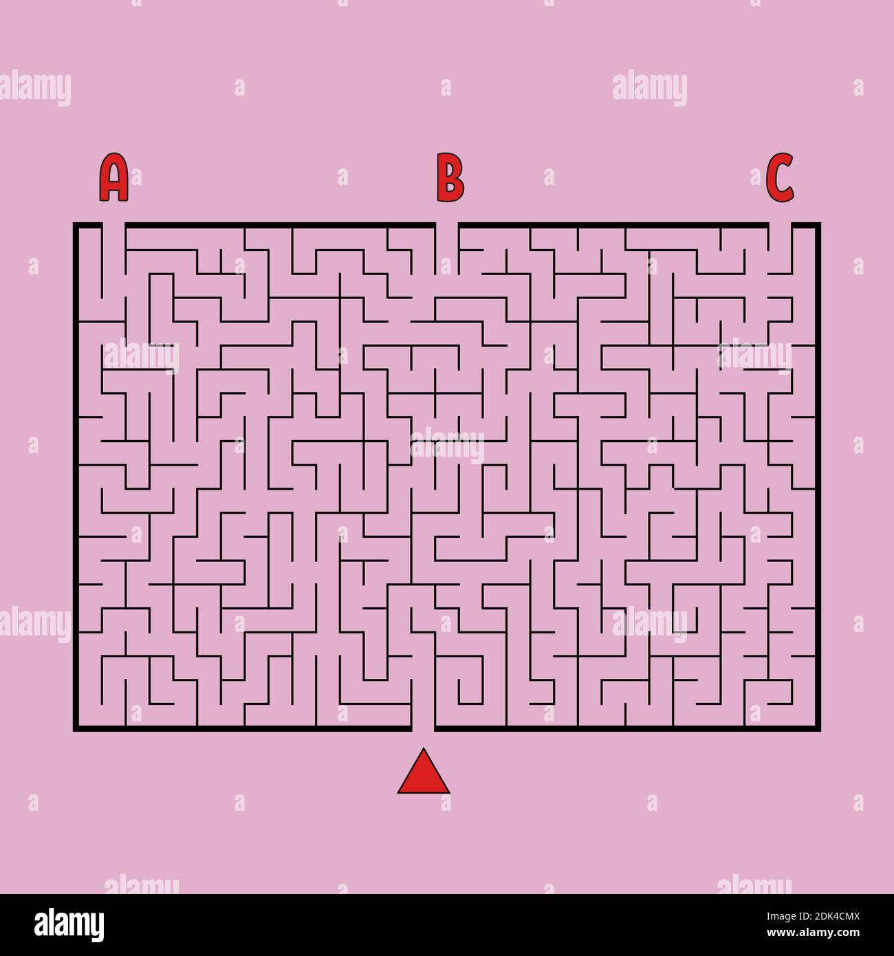 Abstract rectangular large maze. Game for kids and adults. Puzzle for ...