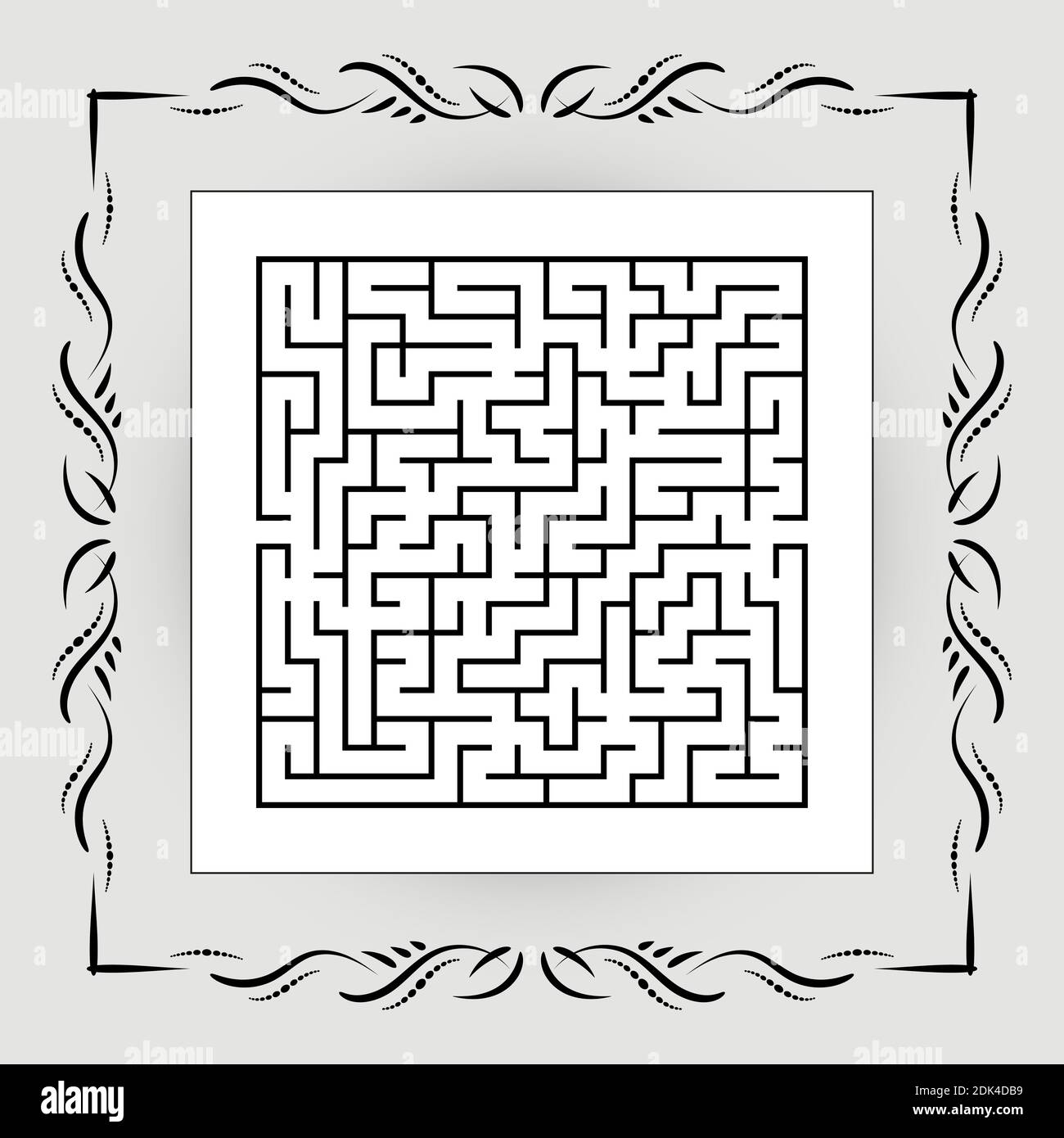Abstract square maze in vintage frame. Game for kids. Puzzle for ...