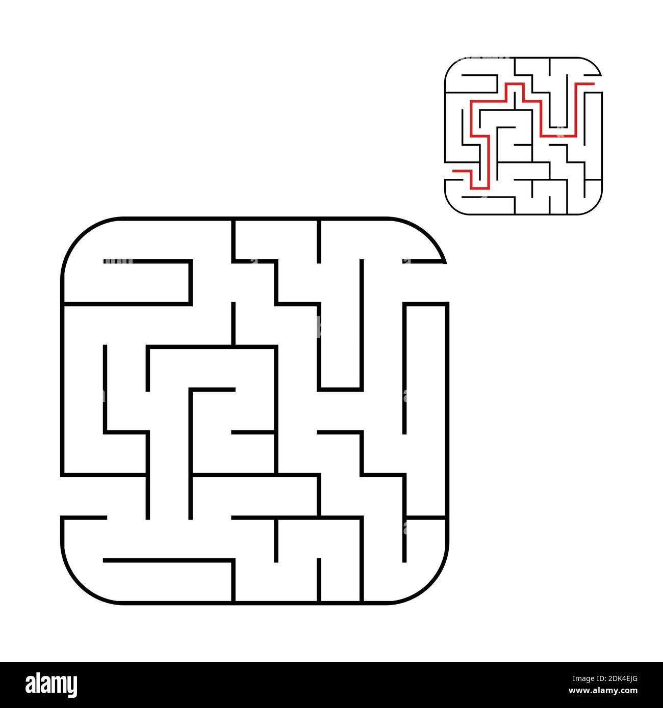 Abstract square maze. Easy level of difficulty. Game for kids. Puzzle ...