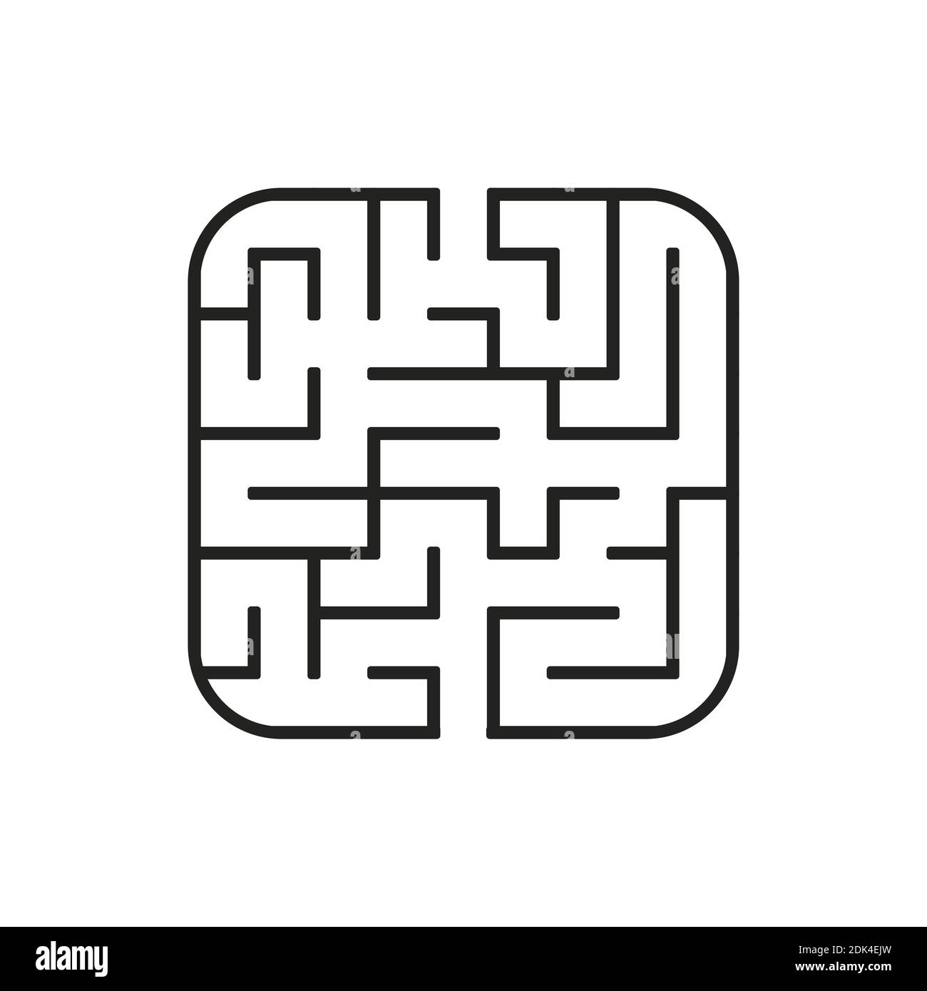 Abstract square maze. Easy level of difficulty. Game for kids. Puzzle ...