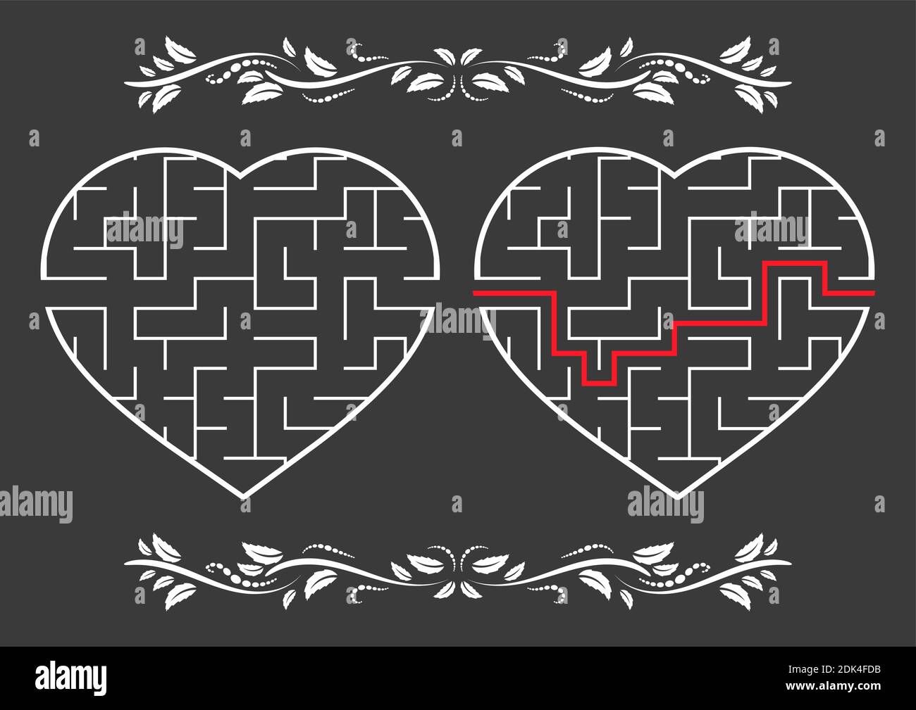 Labyrinth in the shape of a heart. Game for kids. Puzzle for children ...