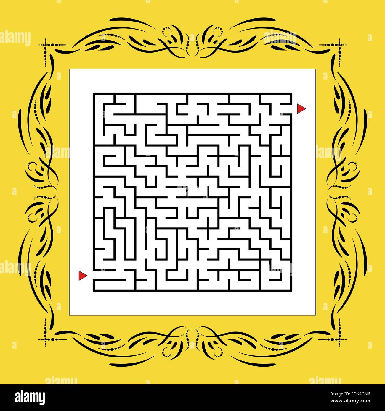 Abstract square maze in vintage frame. Game for kids. Puzzle for ...