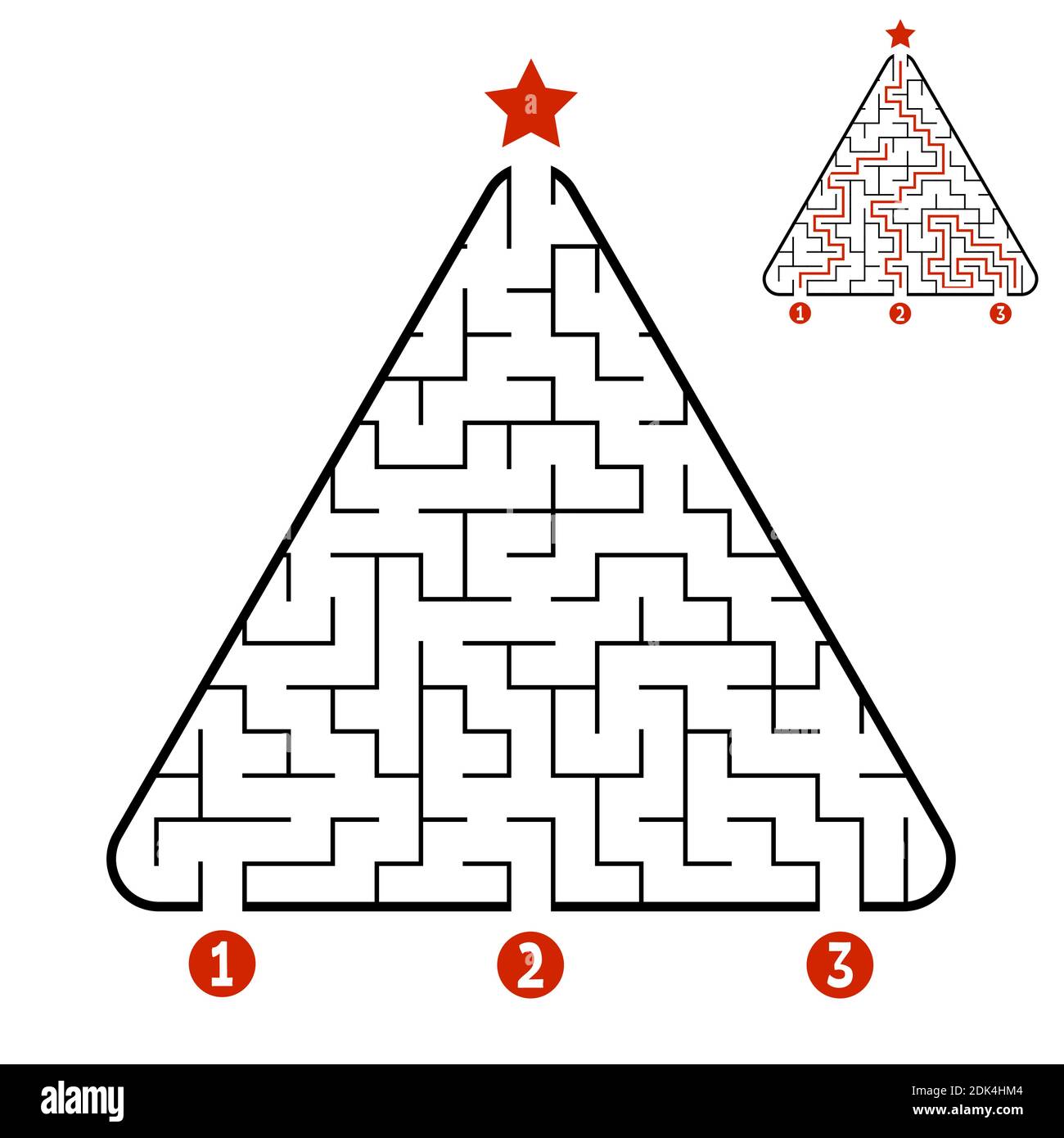Abstract triangle labyrinth. Game for kids. Puzzle for children. Find ...