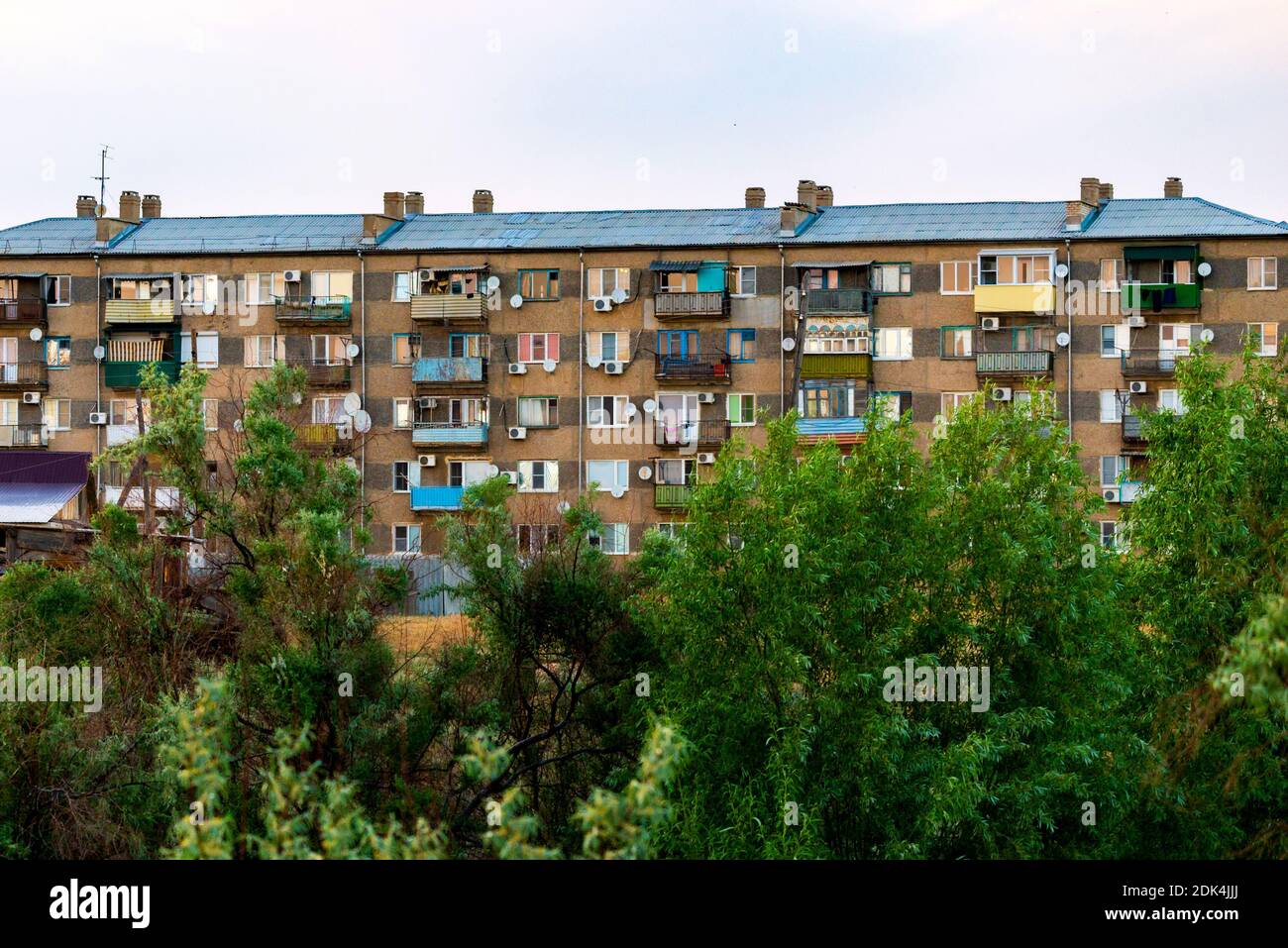 Typical socialistic panel block of appartments. Social housing Stock ...