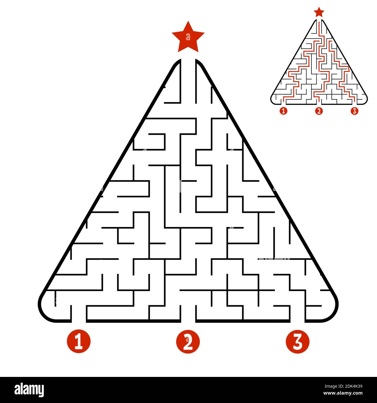 Abstract triangle labyrinth. Game for kids. Puzzle for children. Find ...