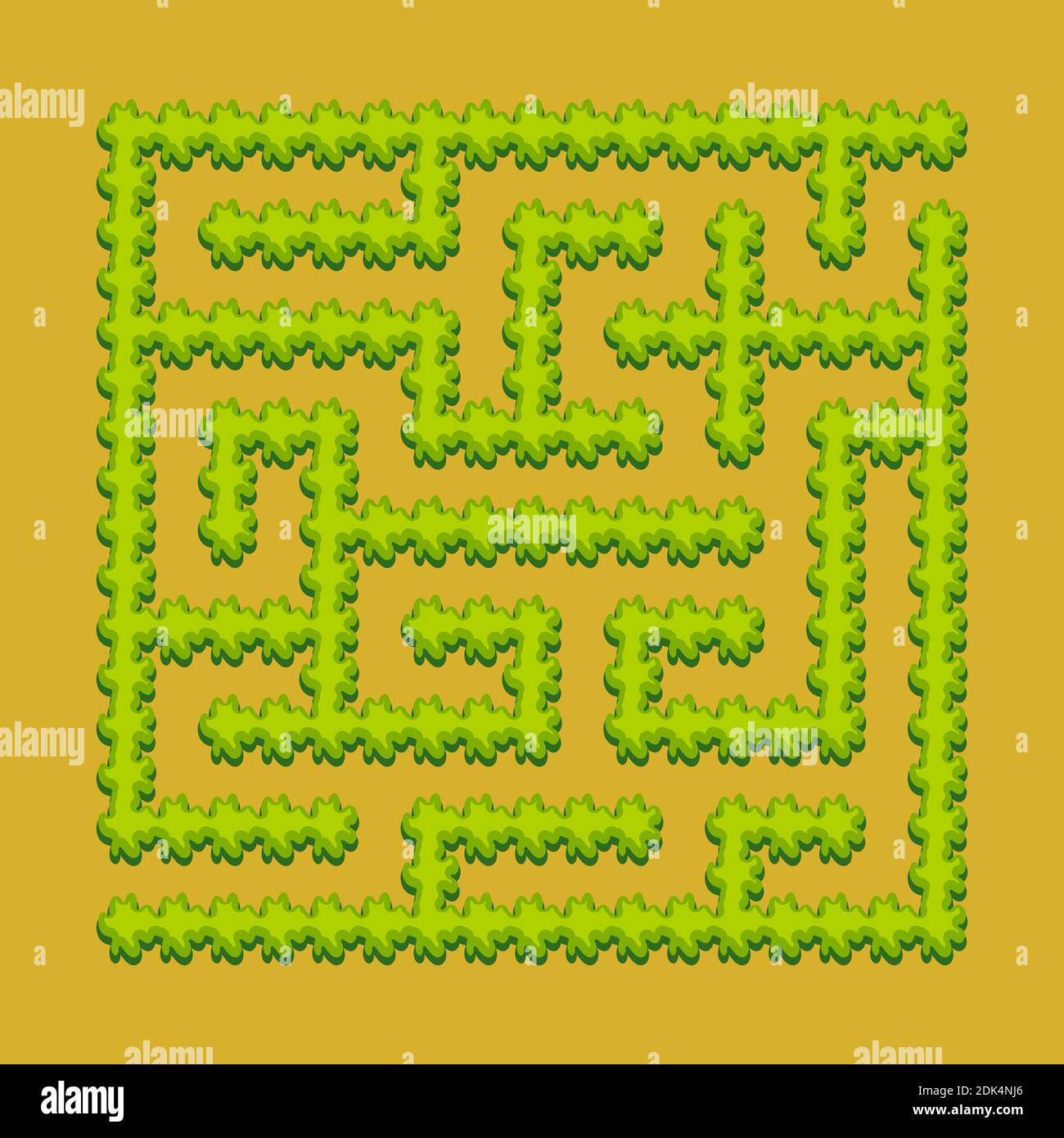 Abstract square labyrinth - green garden, shrubs. Game for kids. Puzzle ...