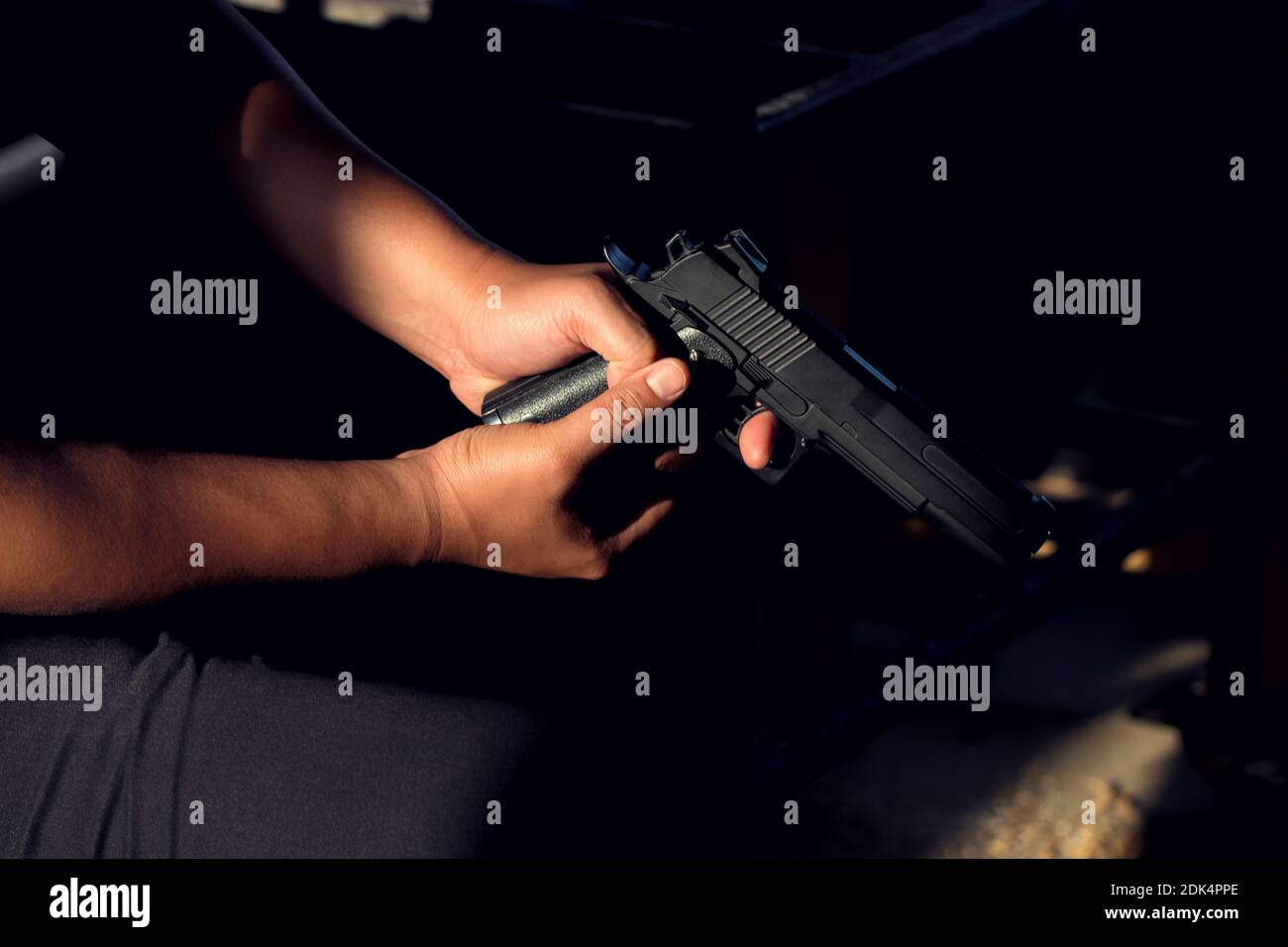 High angle man gun hi-res stock photography and images - Alamy