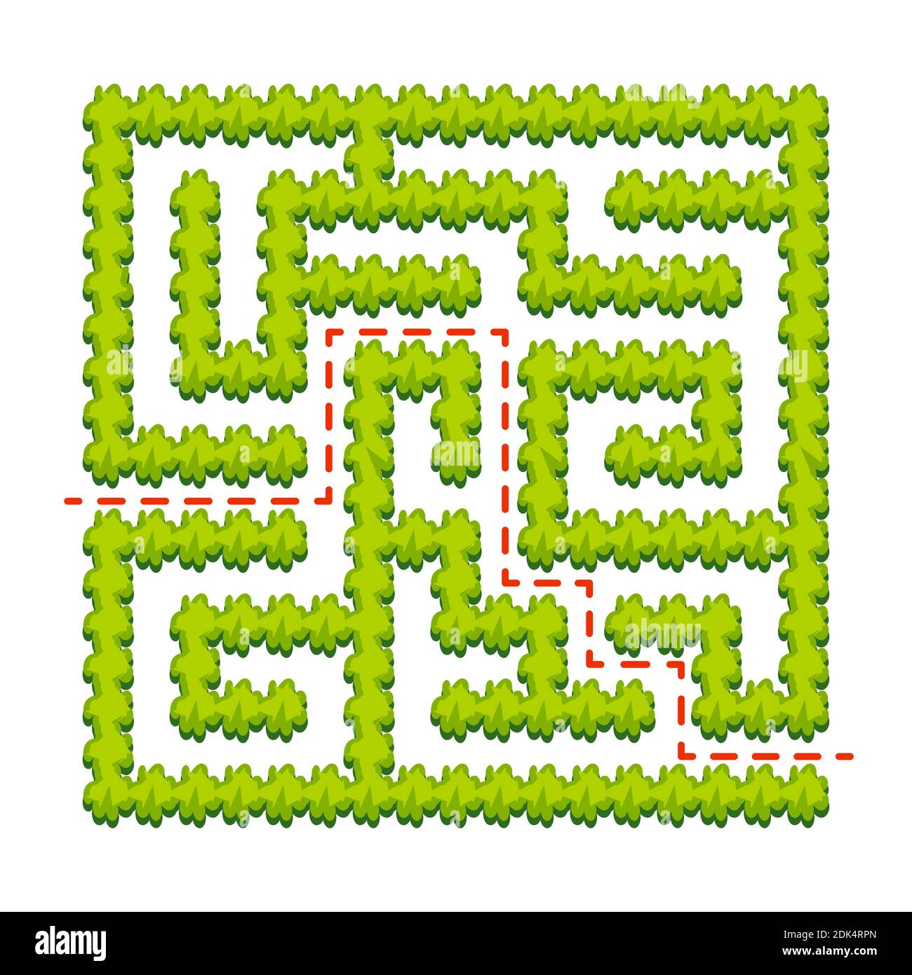 Abstract square labyrinth - green garden. Game for kids. Puzzle for ...