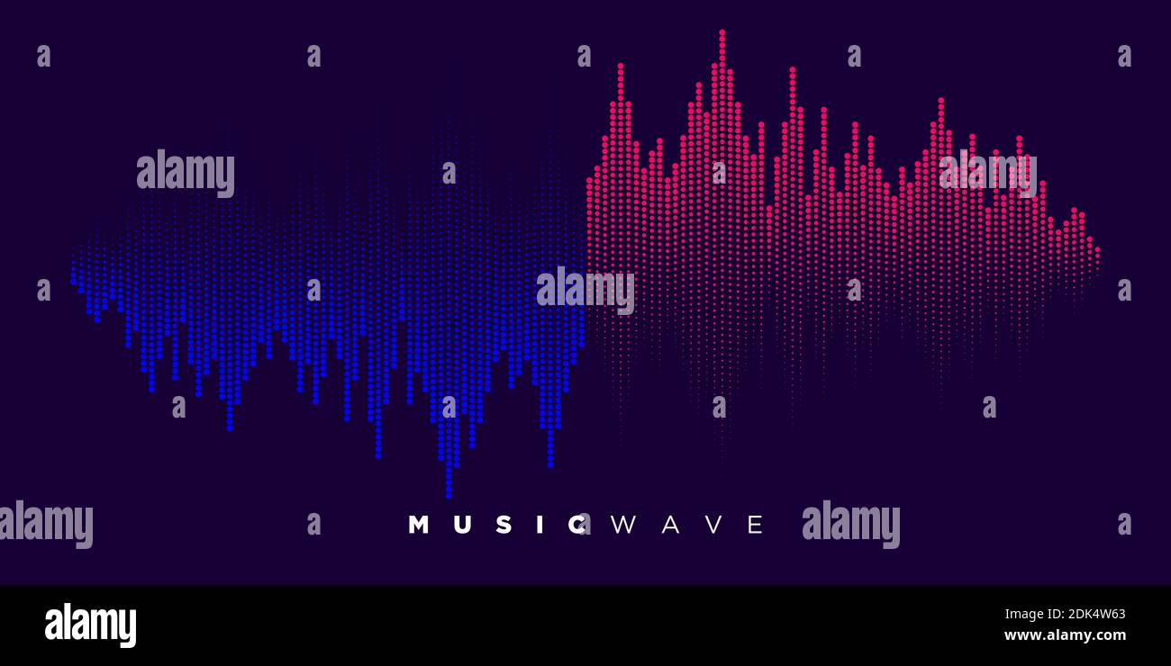Modern sound wave equalizer. Vector illustration on dark background ...
