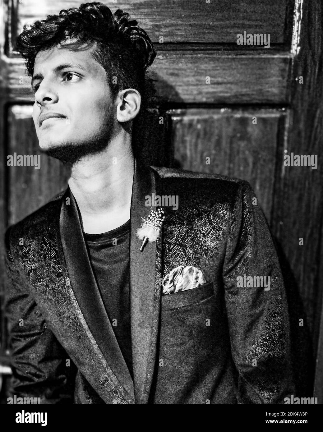 Attractive man indian one person Black and White Stock Photos & Images ...