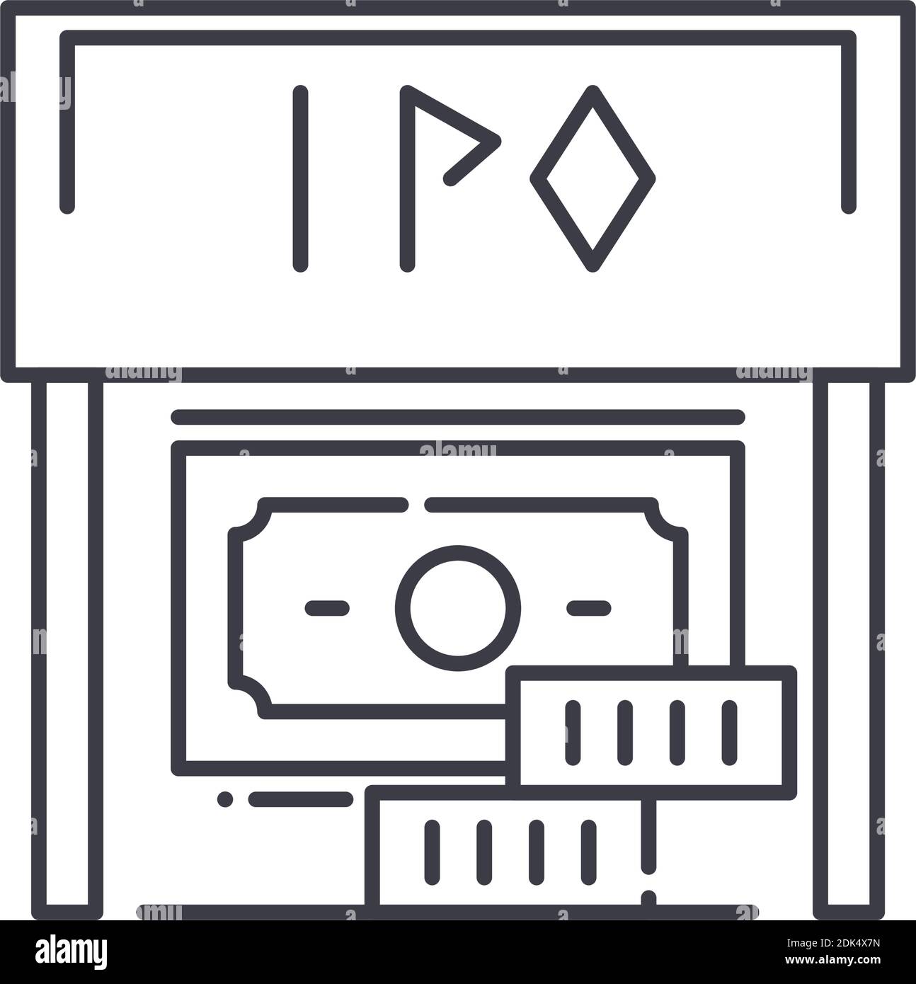 Ipo market icon, linear isolated illustration, thin line vector, web ...