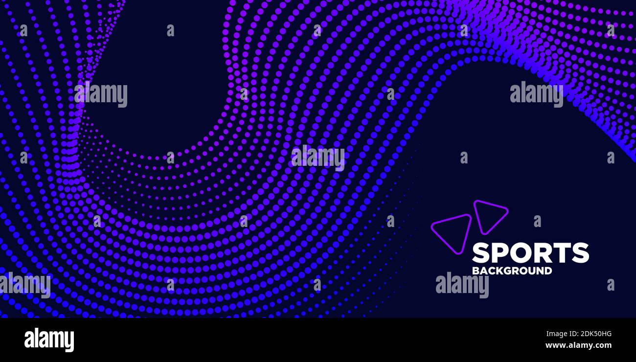 Modern colored poster for sports. Wave with dots created using blend ...