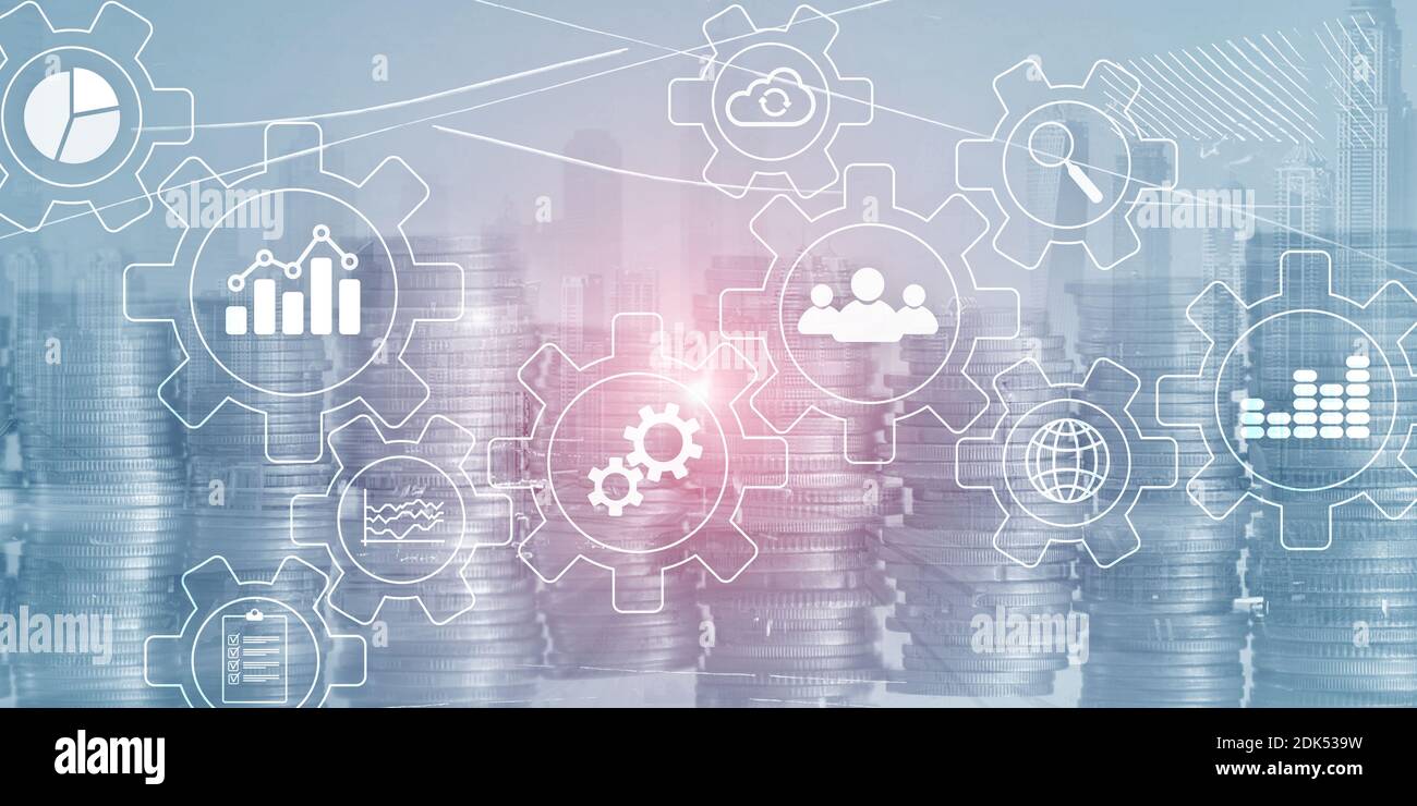 Abstract Automation Technology Business Corporative concept. Diagram ...