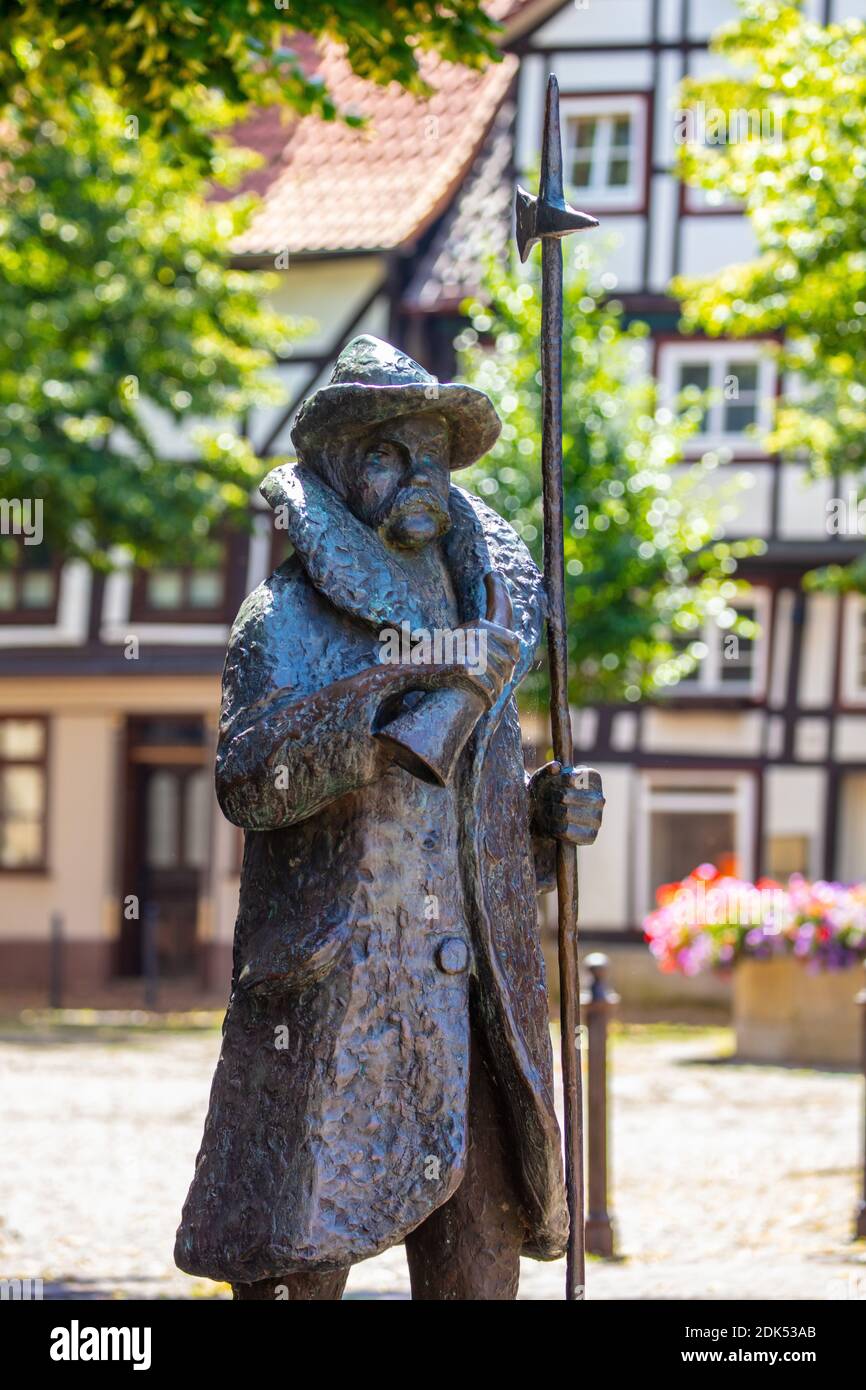 Germany, Lower Saxony, town of Rinteln, night watchman Stock Photo - Alamy