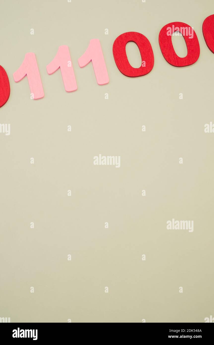 Red binary numbers on digital hi-res stock photography and images - Alamy