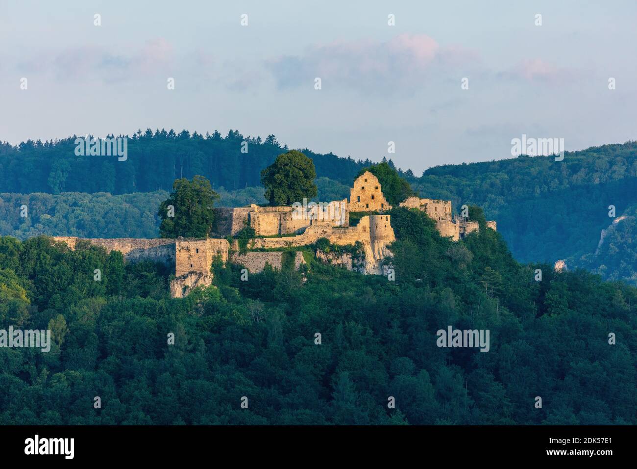 Germany, Baden-Wuerttemberg, town of Bad Urach, Hohenurach castle ruins ...