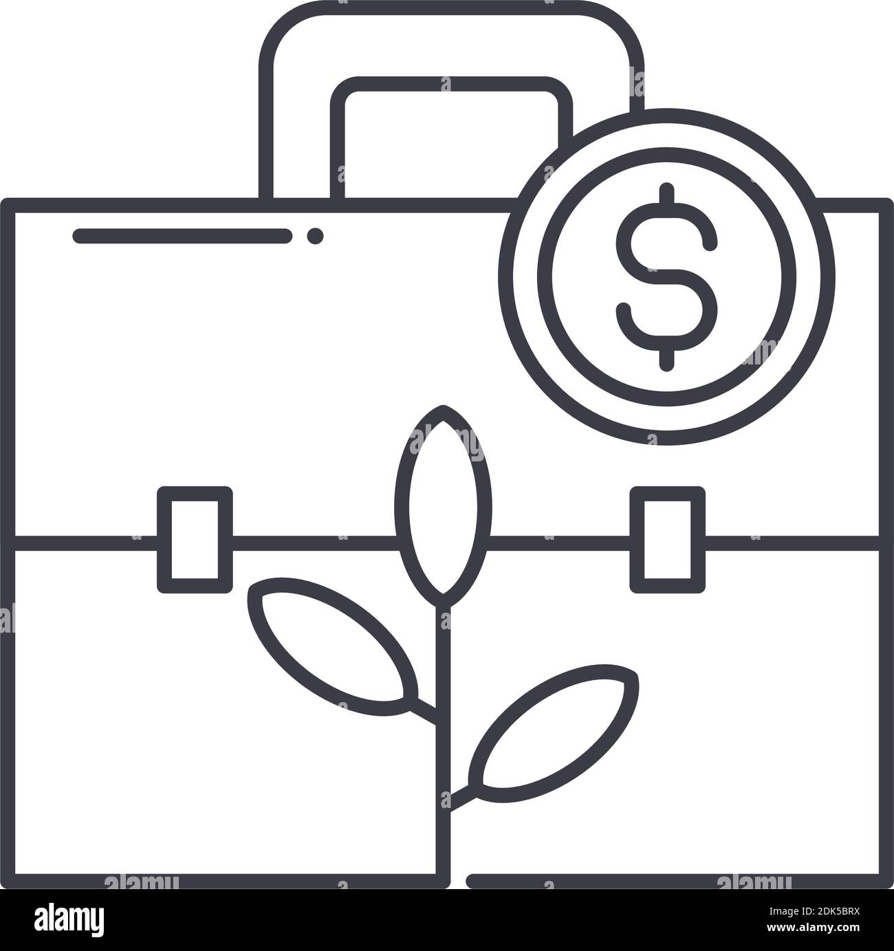 Investment portfolio icon, linear isolated illustration, thin line ...