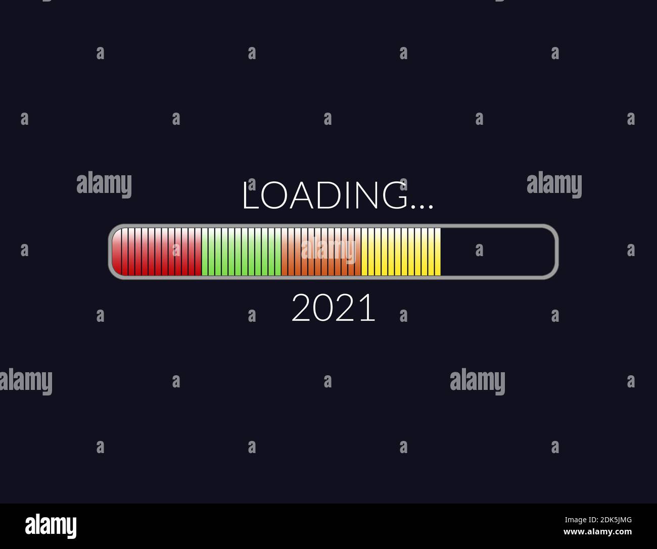 Web Loader bar showing installation of 2021 Year. Illustration or ...
