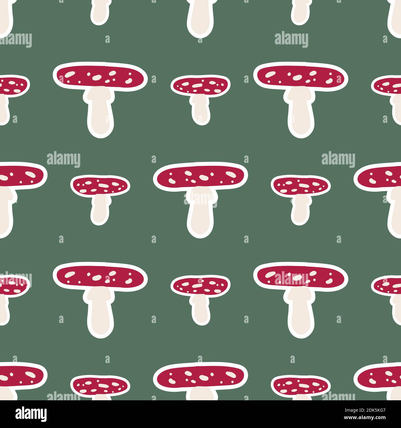 Cute gender neutral toadstool vector pattern. Fungi fly agaric home ...