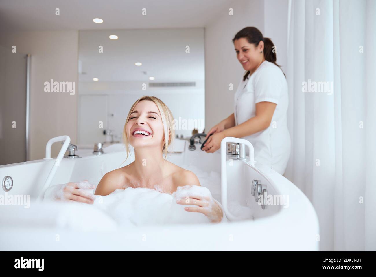 Beautiful female patient in health spa resort at the weekend Stock ...
