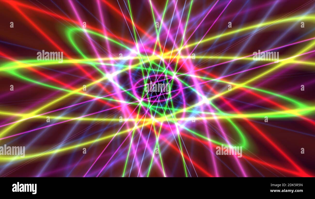 Glowing atom structure with light laser ring Stock Photo - Alamy