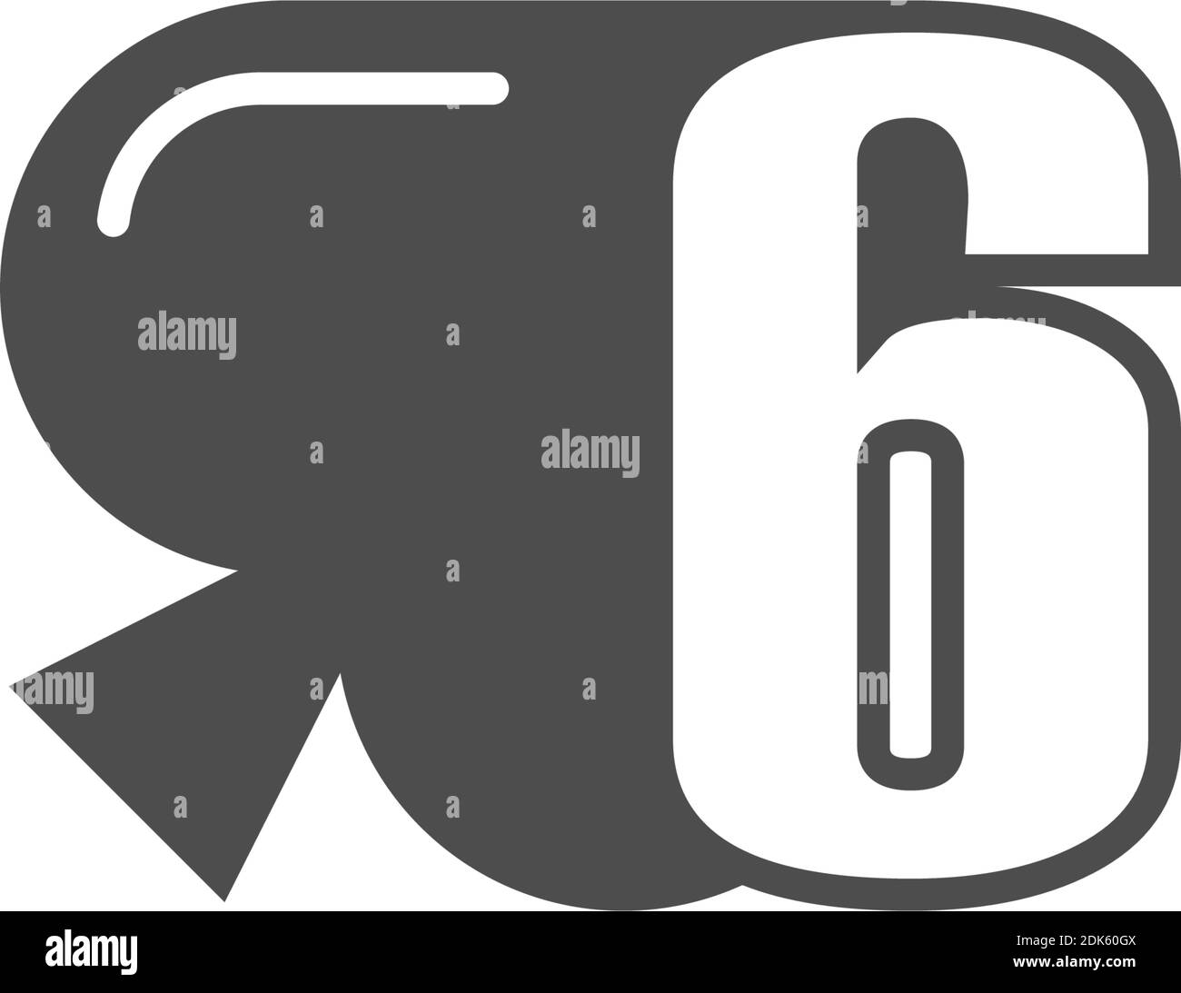 Number 6 logo combined with spade icon design vector Stock Vector Image ...