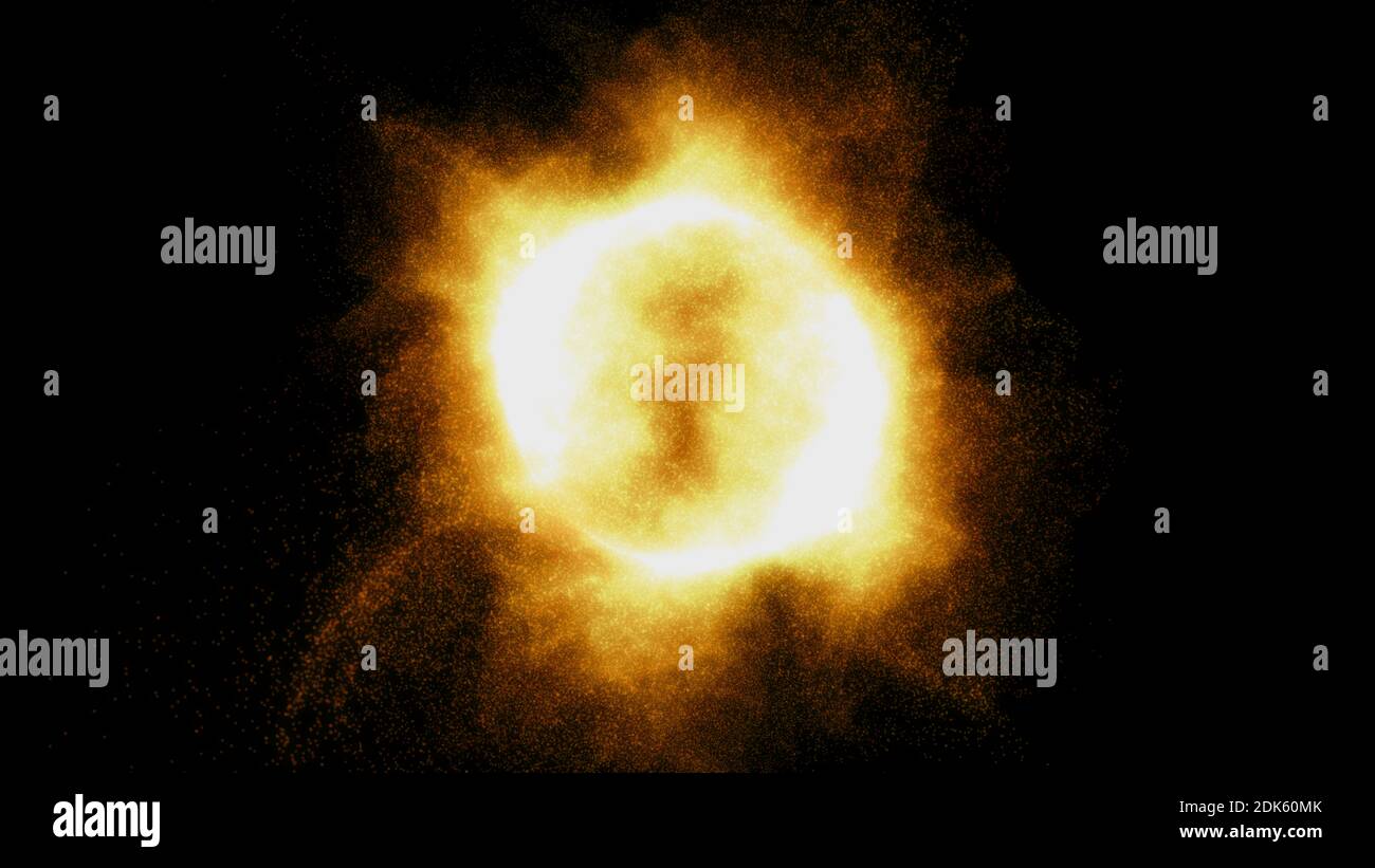Abstract particles sun solar flare particles illustration 3d render ...