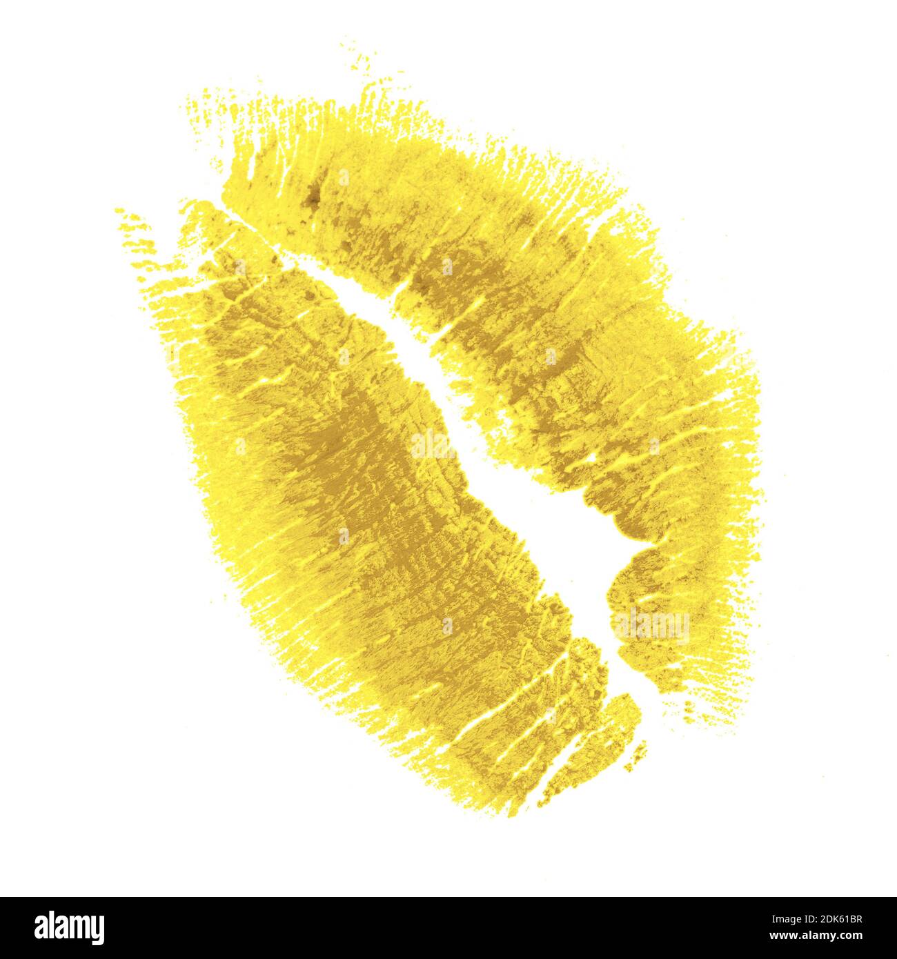 Yellow lips kiss isolated on white background Stock Photo - Alamy