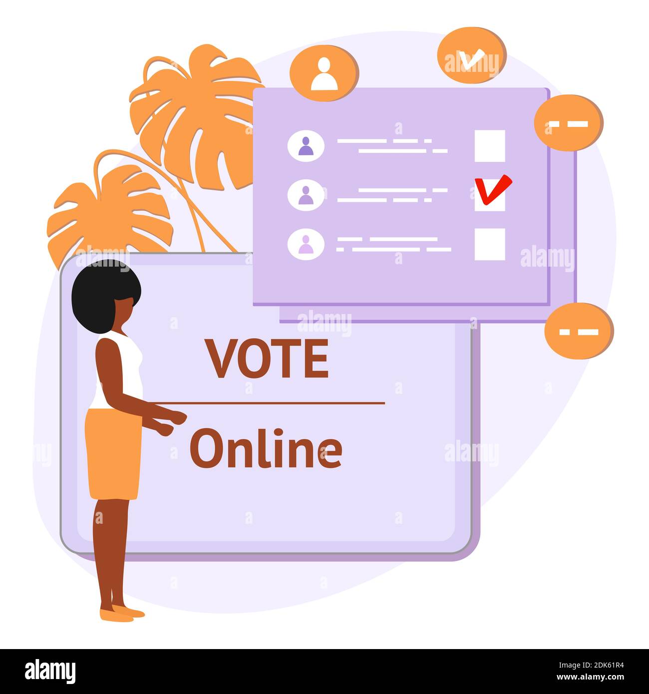 Vector illustration People vote online for candidate on tablet Election ...
