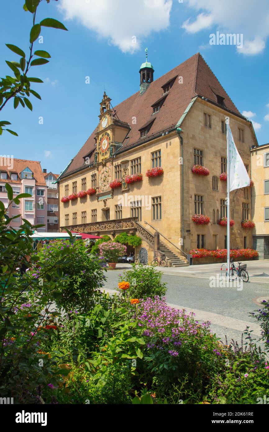 Germany, Baden-Wuerttemberg, city of Heilbronn. Market square with town ...
