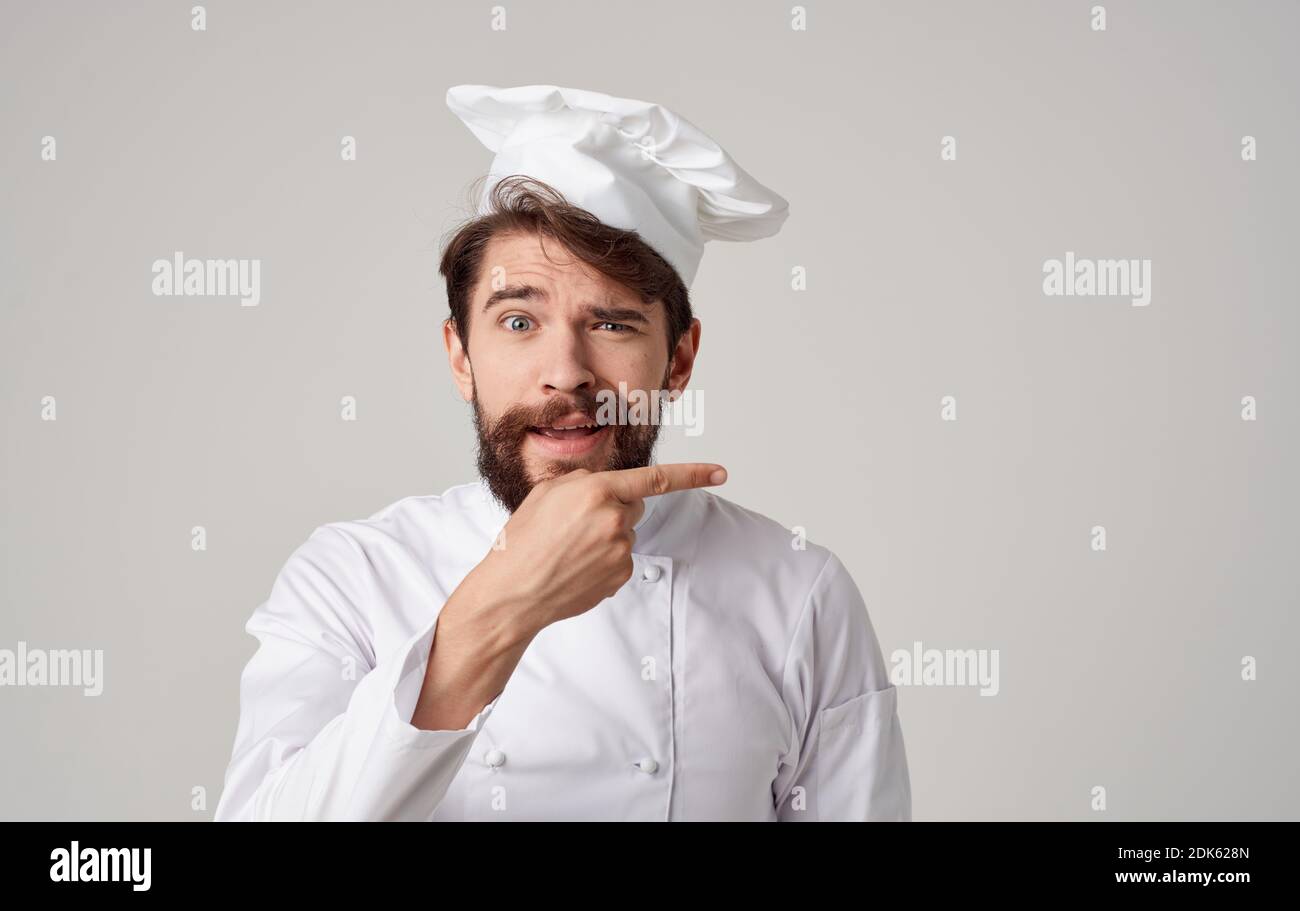Man cook emotions restaurant Professional work cooking Stock Photo - Alamy
