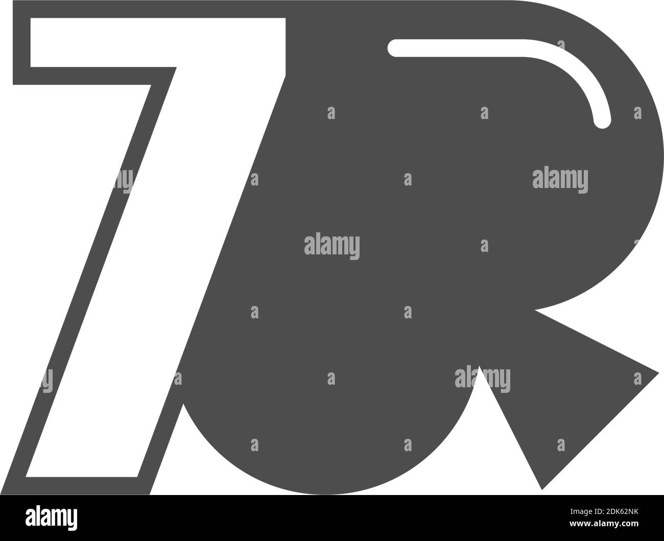 Number 7 logo combined with spade icon design vector Stock Vector Image ...